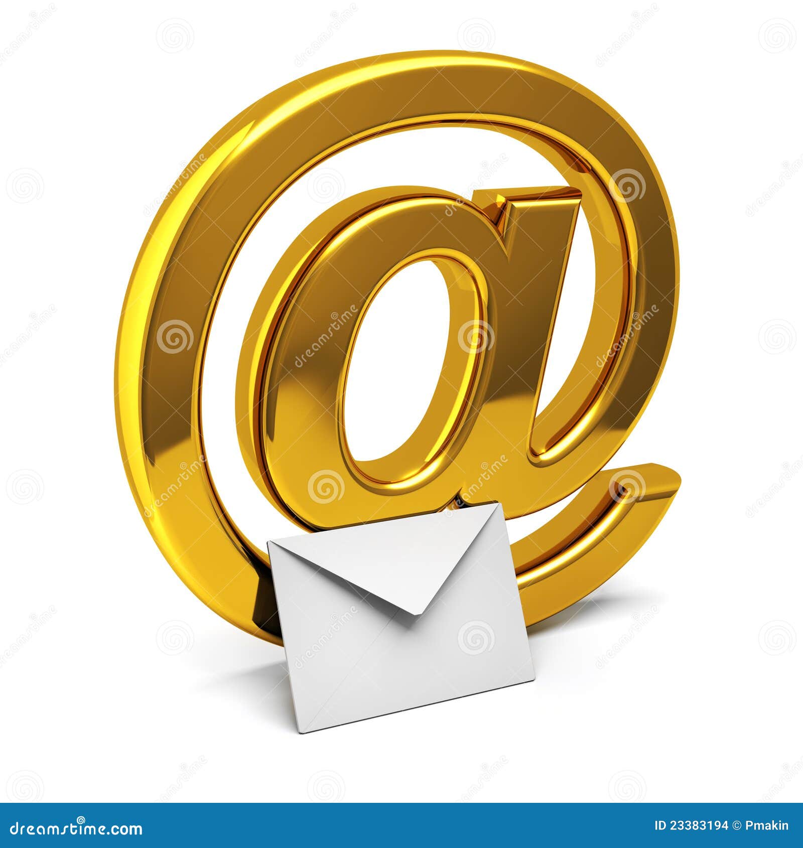 Email ilustração stock. Ilustração de render, ouro, renda - 23383194
