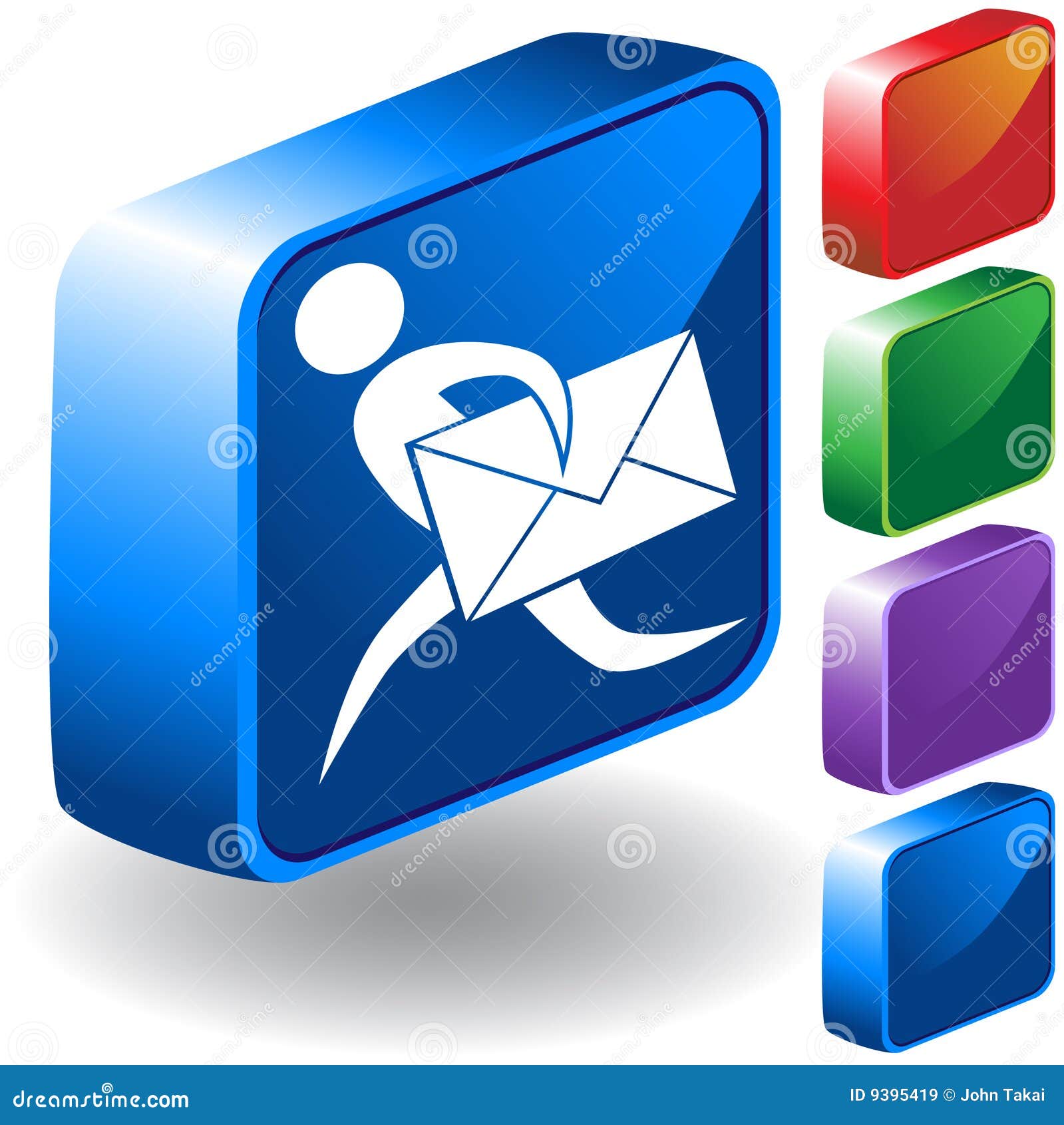 Email 3D Icon stock vector. Illustration of clipart, delivering - 9395419