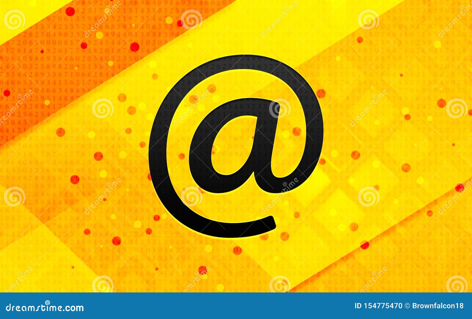 Email Address Icon Abstract Digital Banner Yellow Background Stock ...