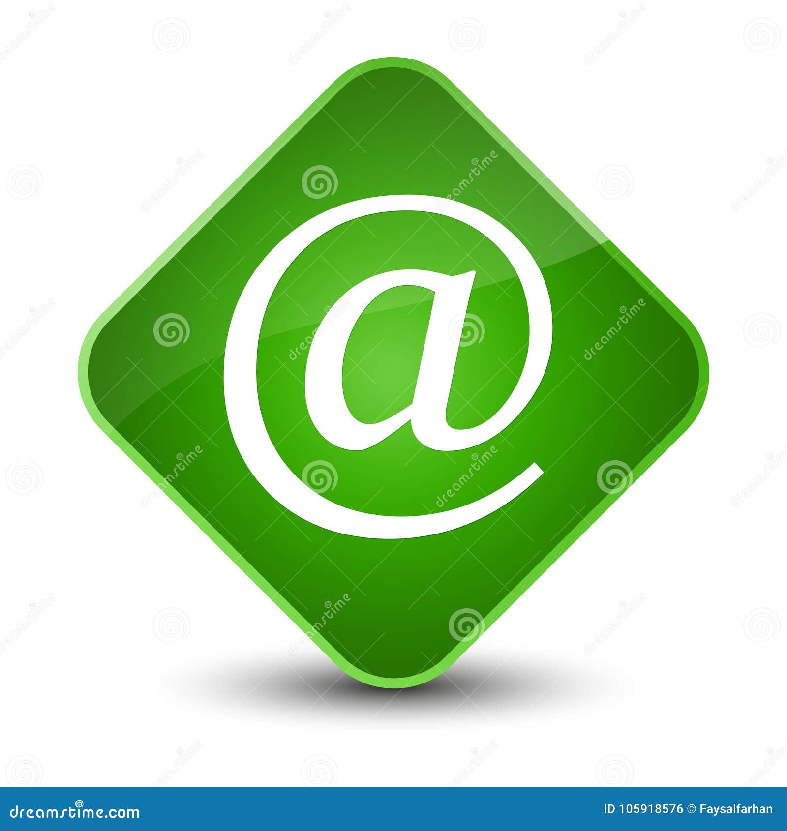Email Address Icon Elegant Green Diamond Button Stock Illustration ...