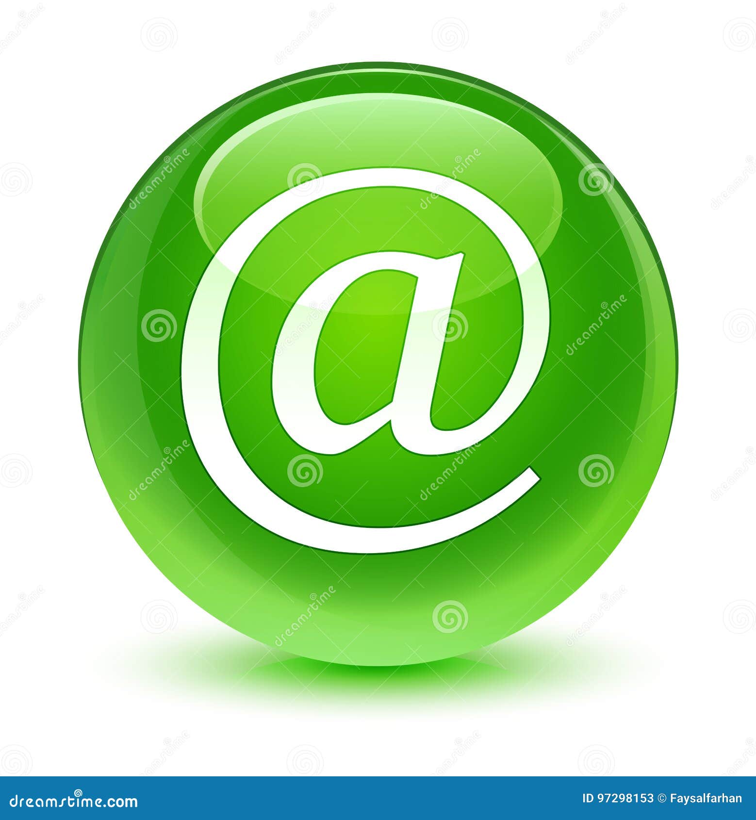 Email Address Icon Glassy Green Round Button Stock Illustration ...