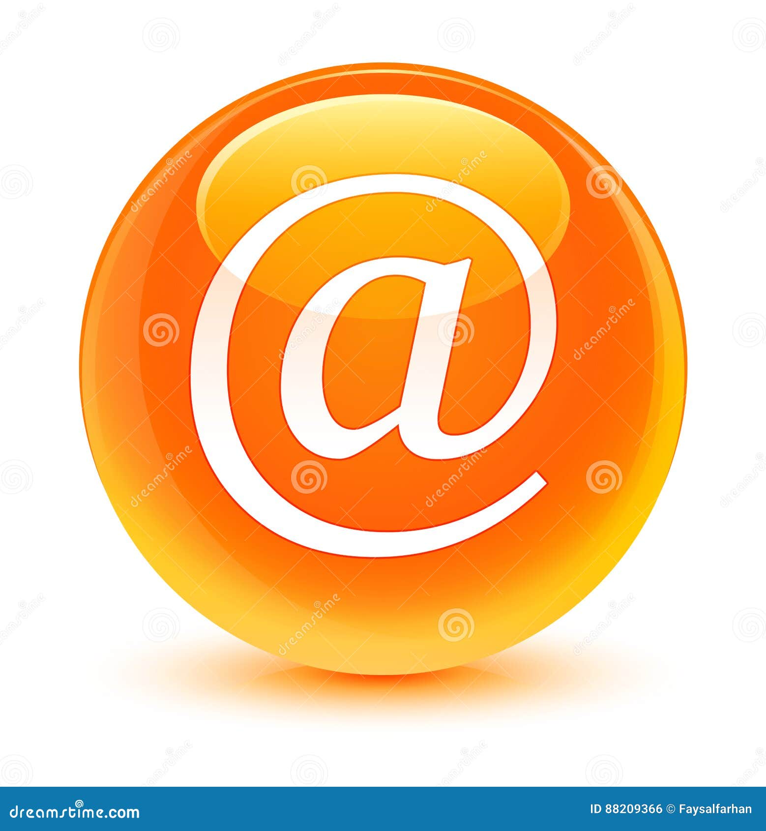 Email Address Icon Glassy Orange Round Button Stock Illustration ...