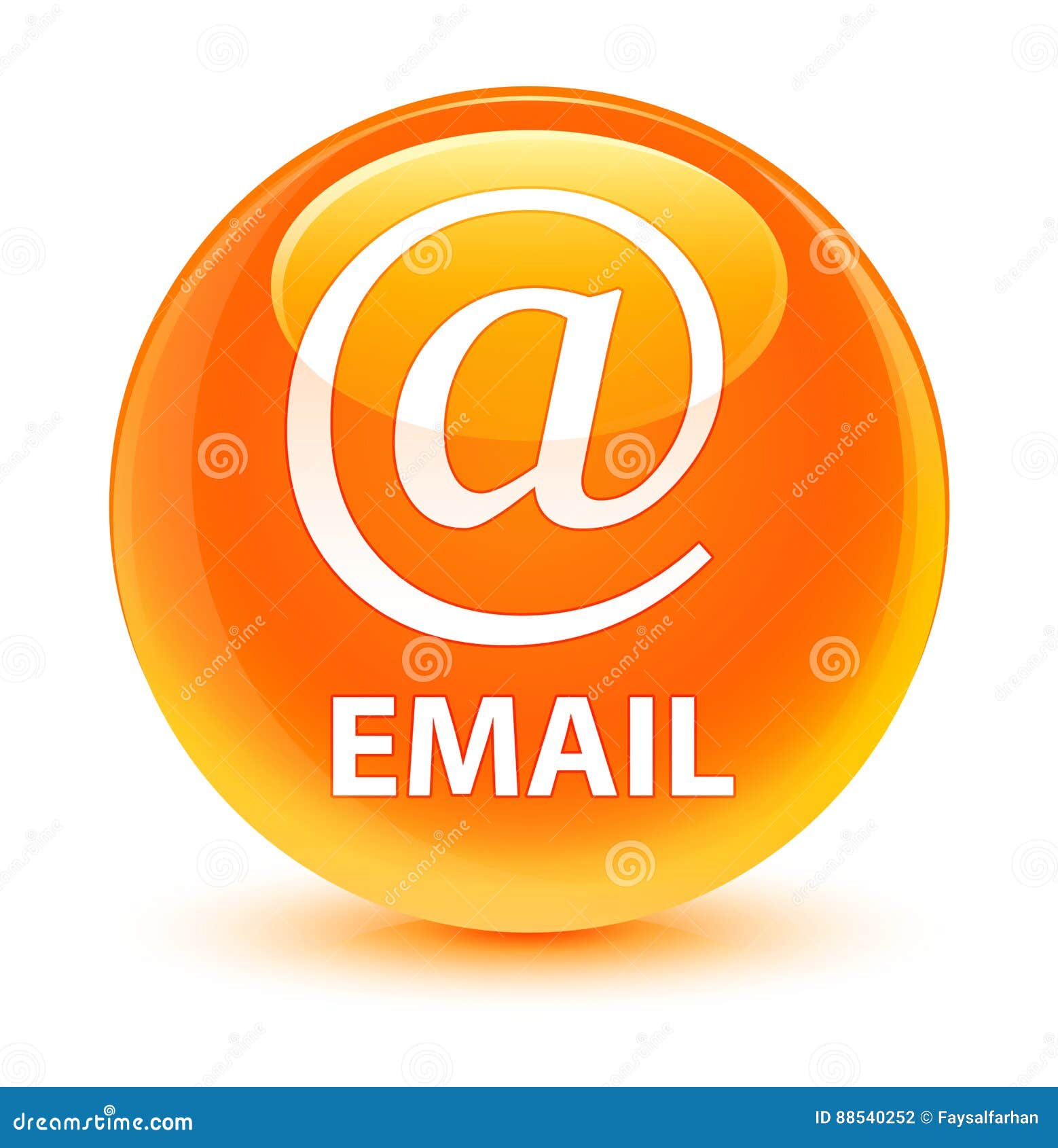 Email (address Icon) Glassy Orange Round Button Stock Illustration ...