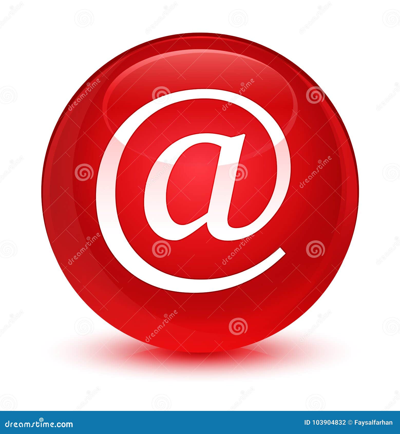 Email Address Icon Glassy Red Round Button Stock Illustration ...