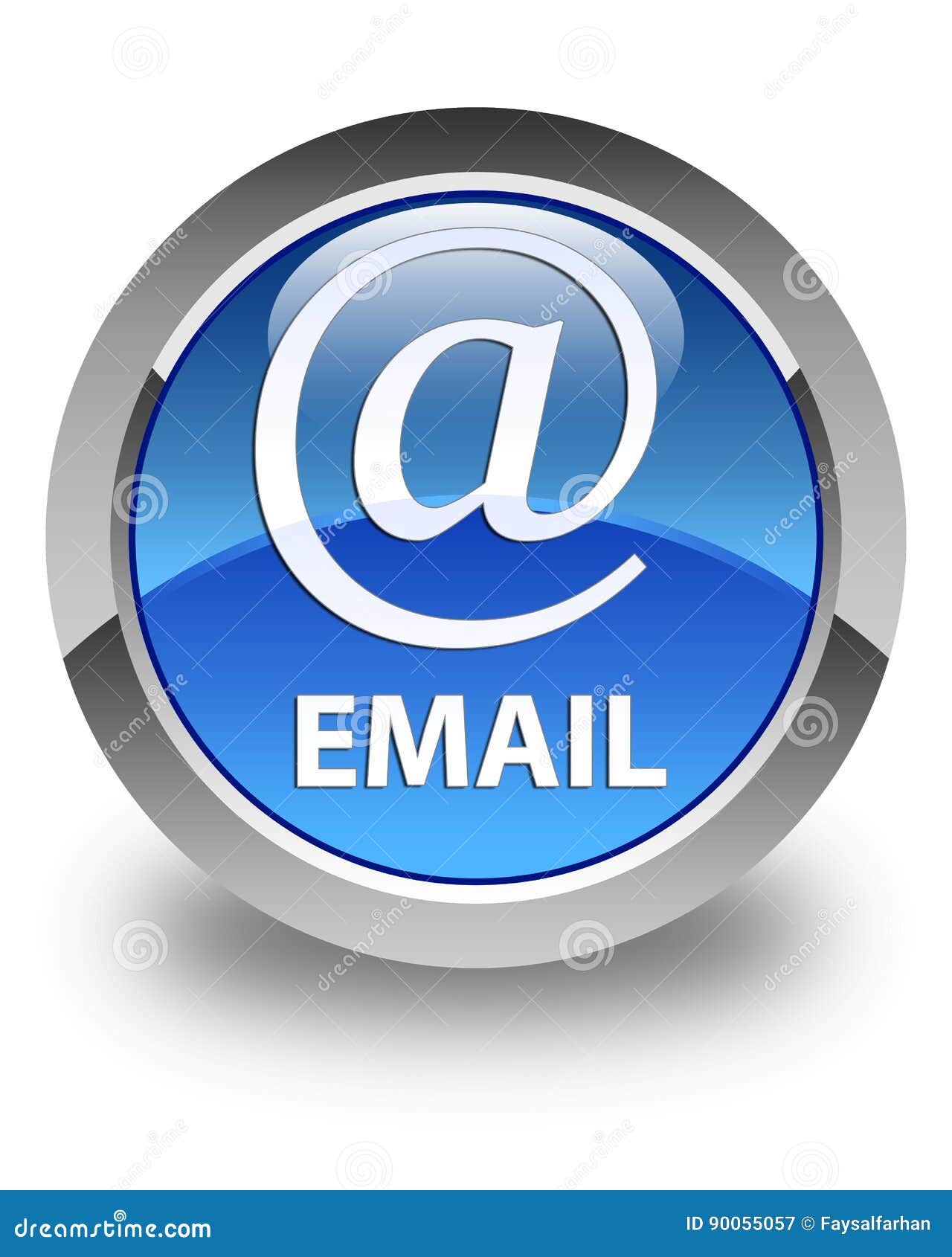 Email (address Icon) Glossy Blue Round Button Stock Illustration ...