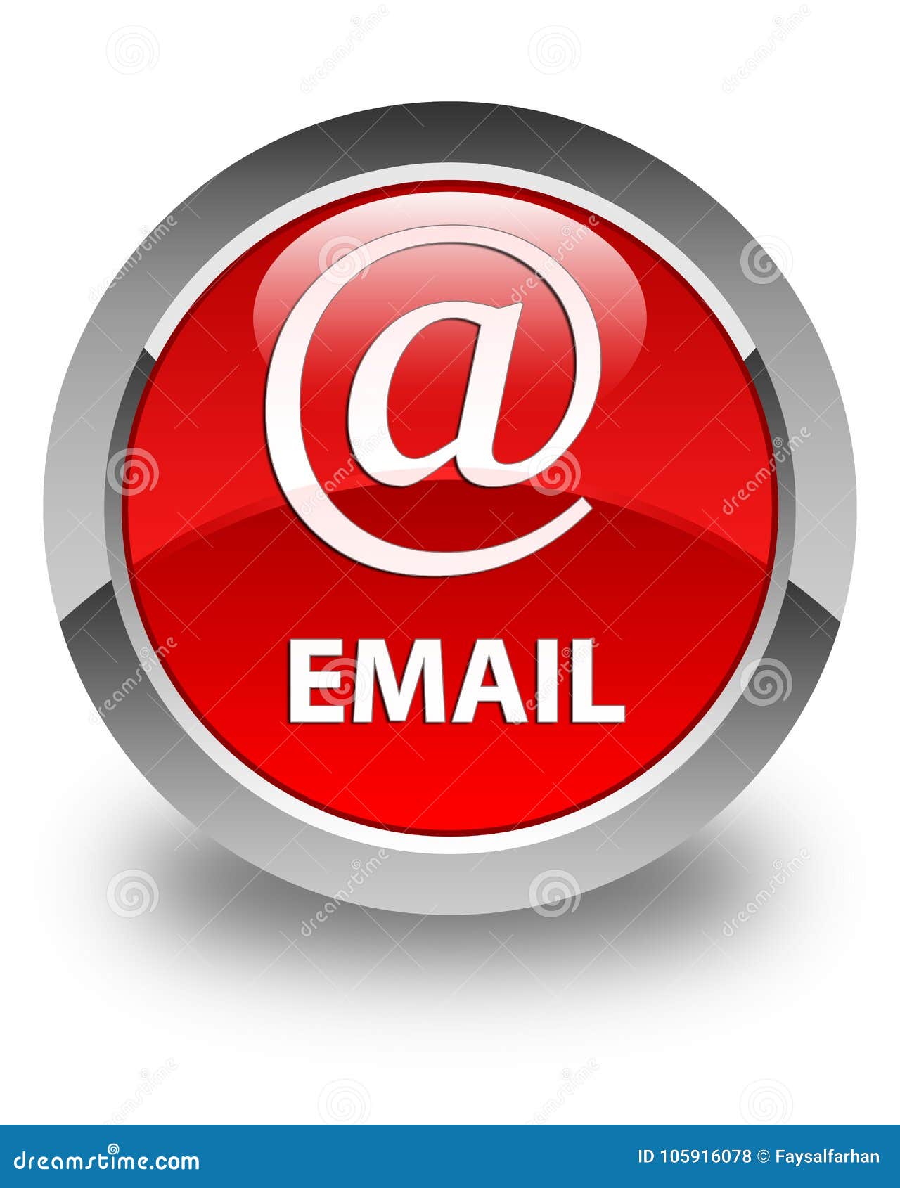 Email (address Icon) Glossy Red Round Button Stock Illustration ...