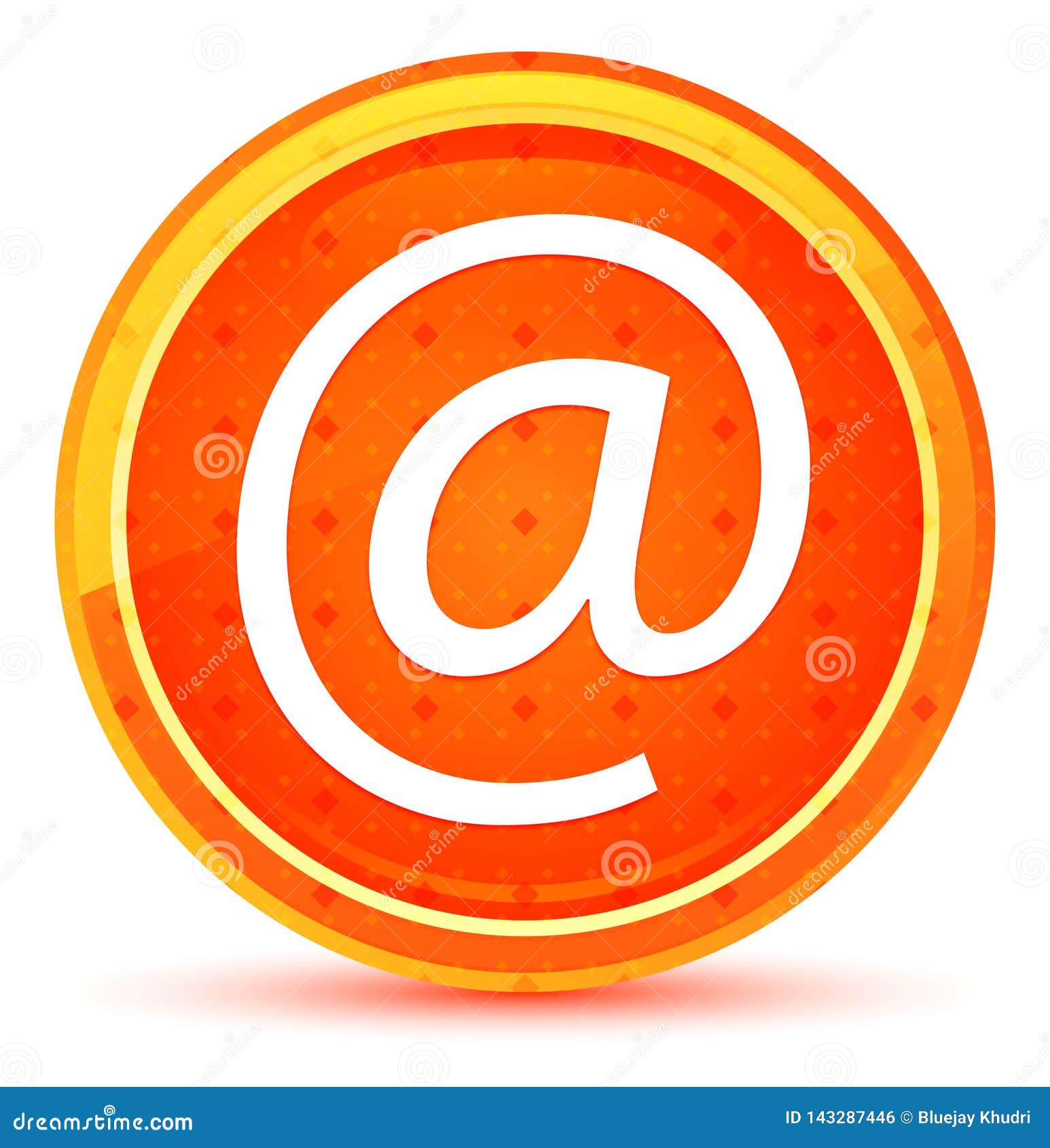Email Address Icon Natural Orange Round Button Stock Illustration ...