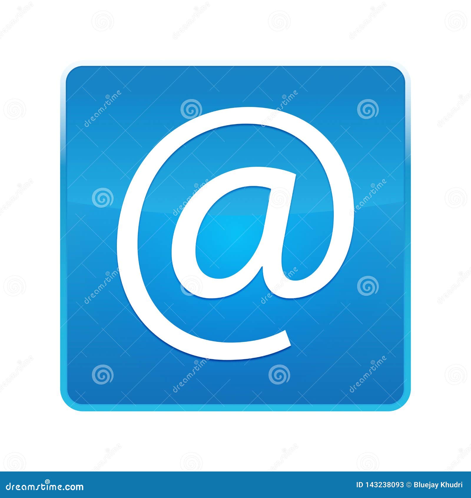 Email Address Icon Shiny Blue Square Button Stock Illustration ...