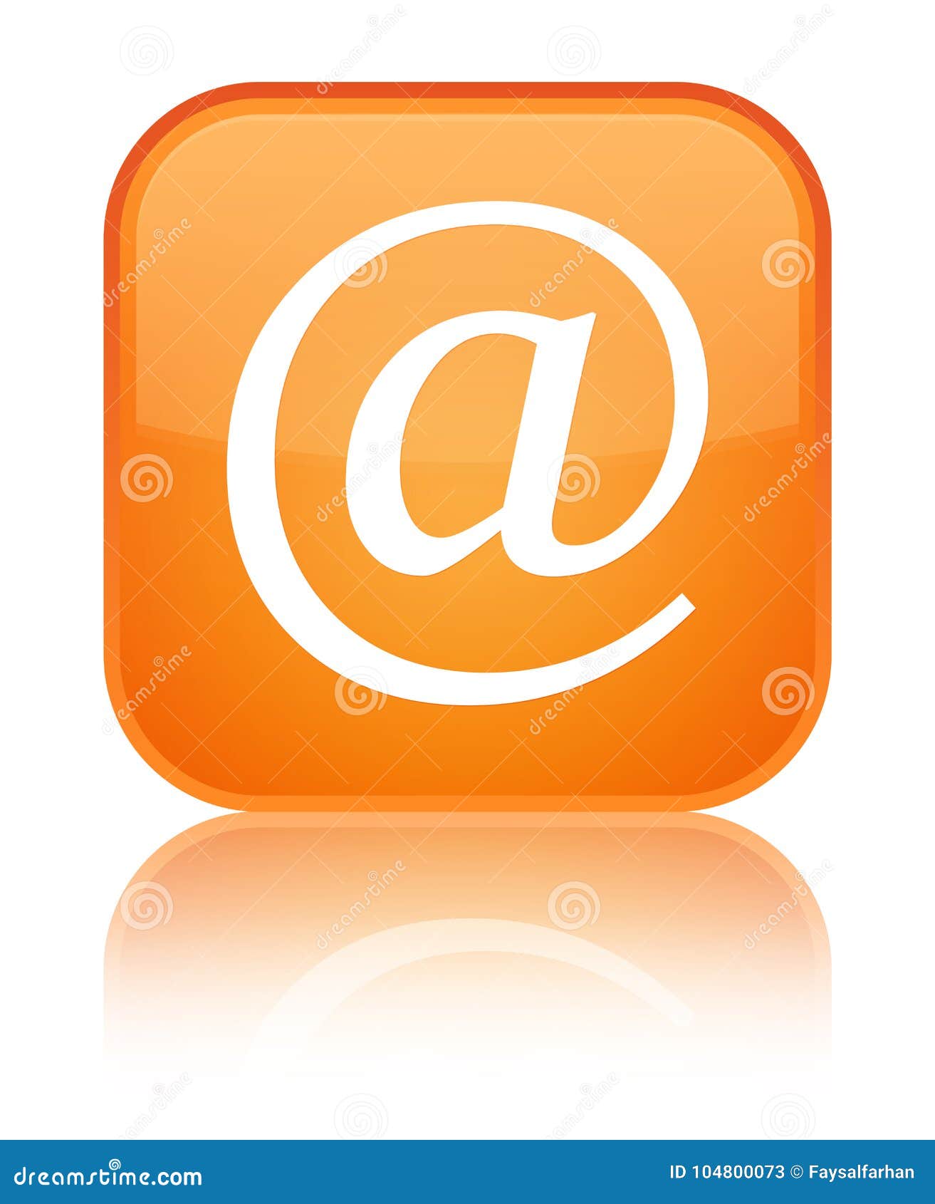 Email Address Icon Special Orange Square Button Stock Illustration ...