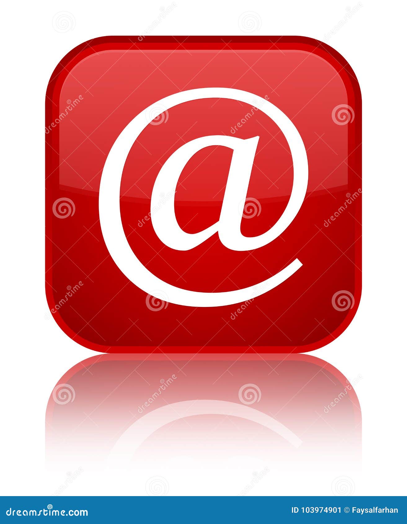 Email Address Icon Special Red Square Button Stock Illustration ...