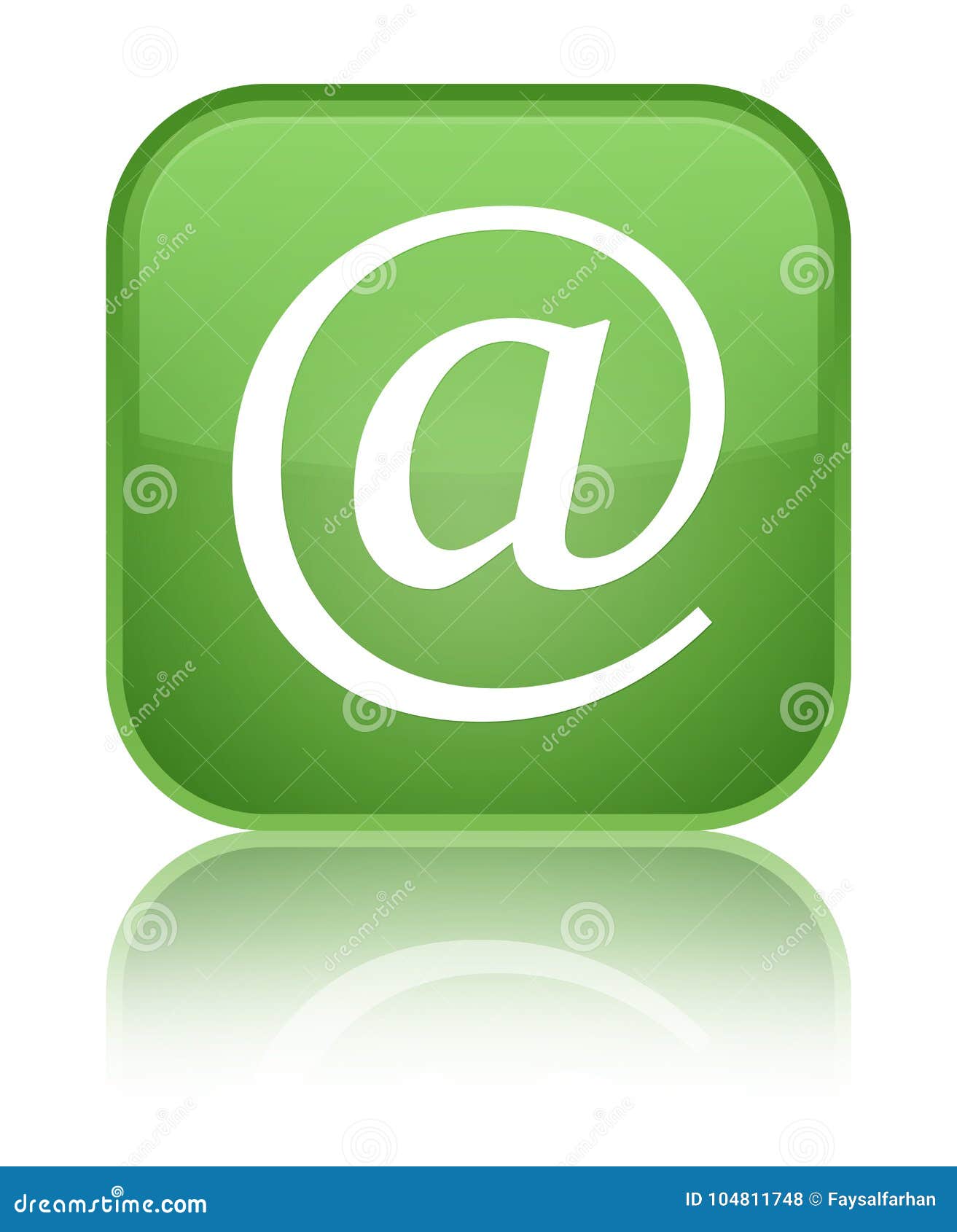Email Address Icon Special Soft Green Square Button Stock Illustration ...