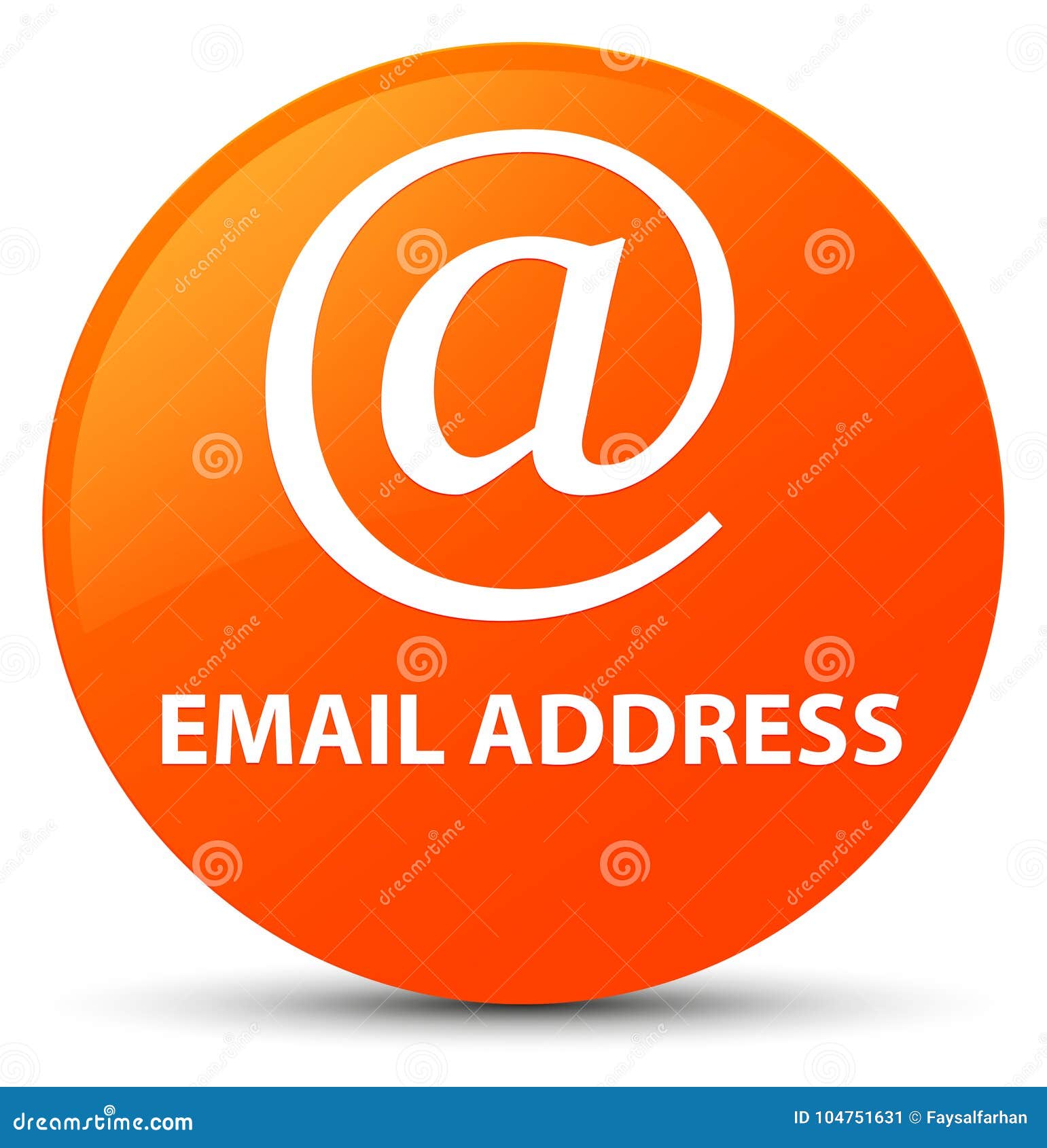 Email Address Orange Round Button Stock Illustration - Illustration of ...