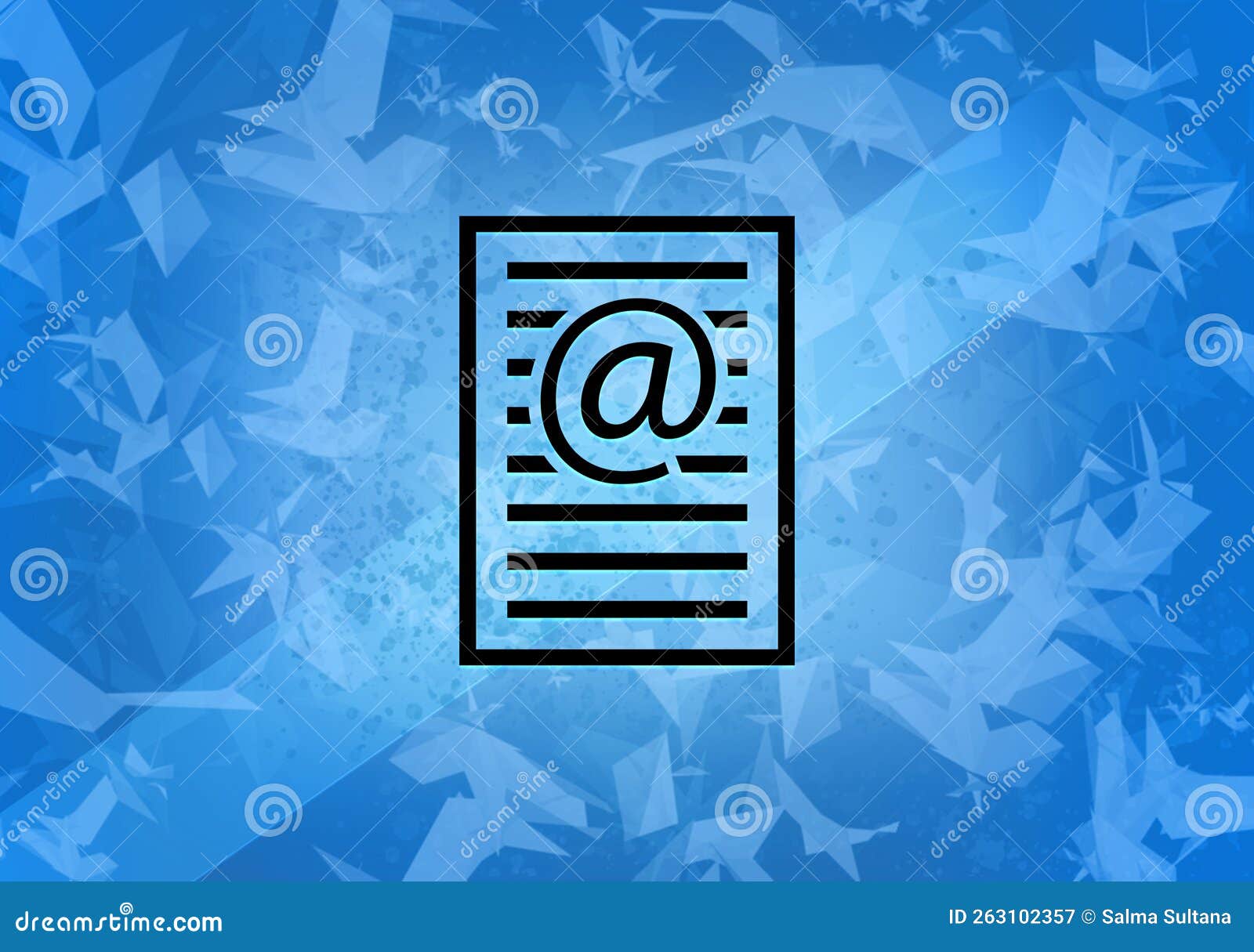 Email Address Page Aesthetic Abstract Icon on Blue Background Stock ...