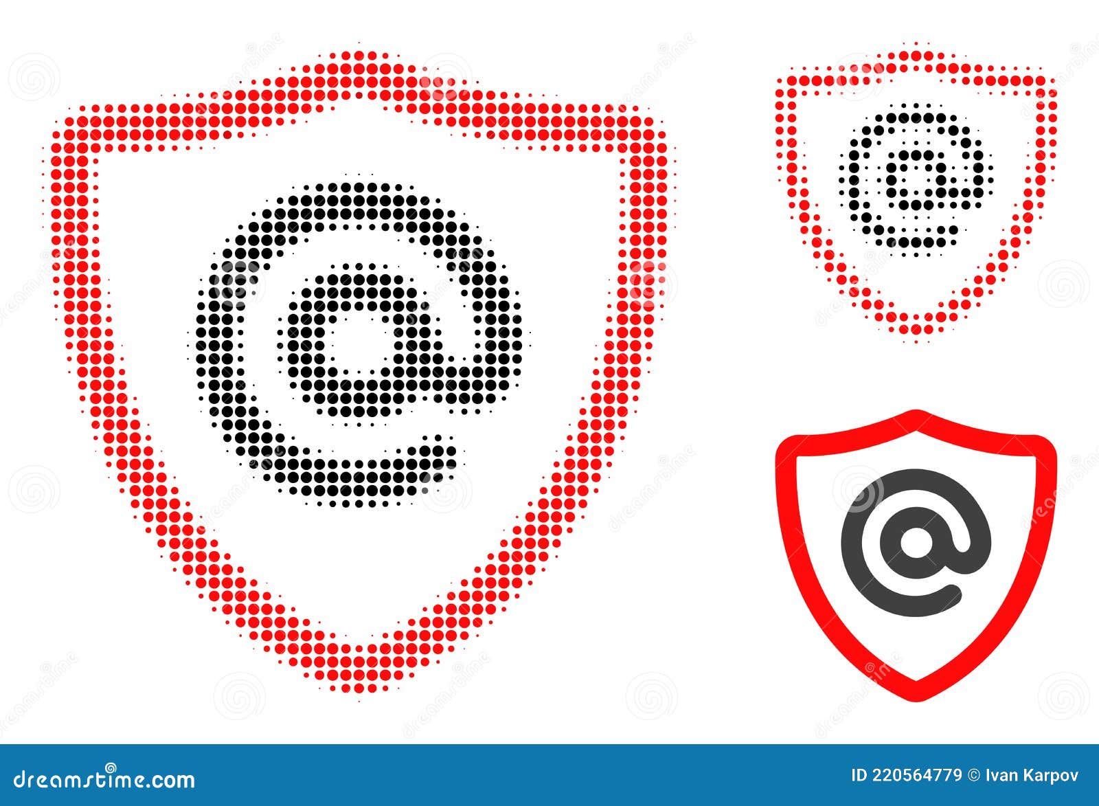 Email Address Protection Halftone Dotted Icon Stock Illustration ...