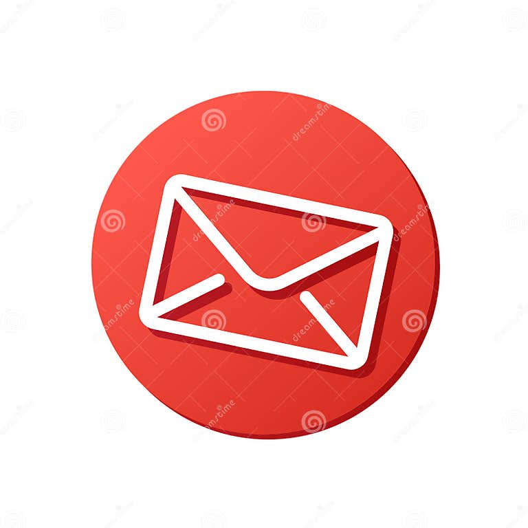 Email Address Red Highlight Cover, Smartphone Message Button, Text ...