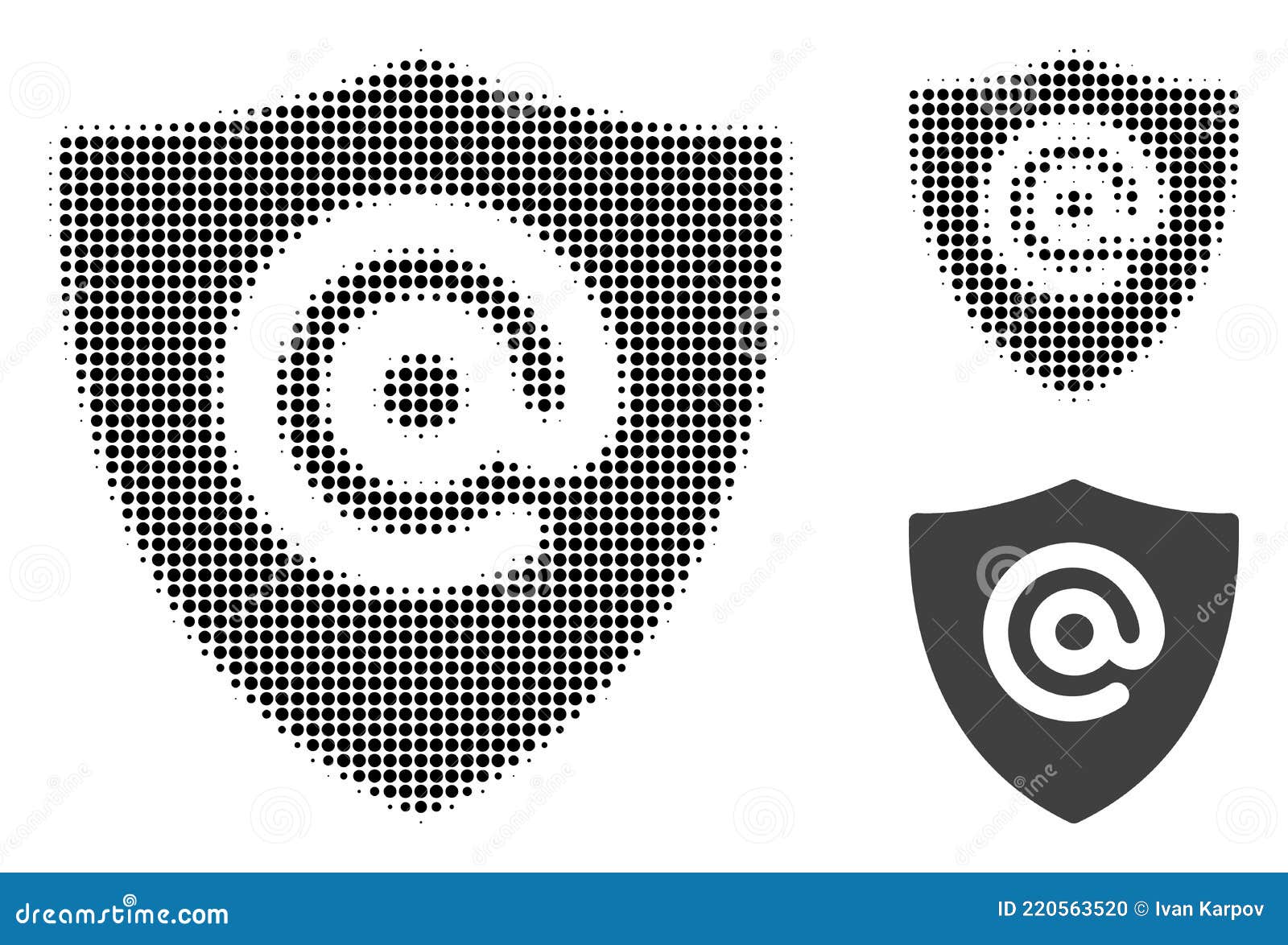 Email Address Shield Halftone Dotted Icon Stock Vector - Illustration ...