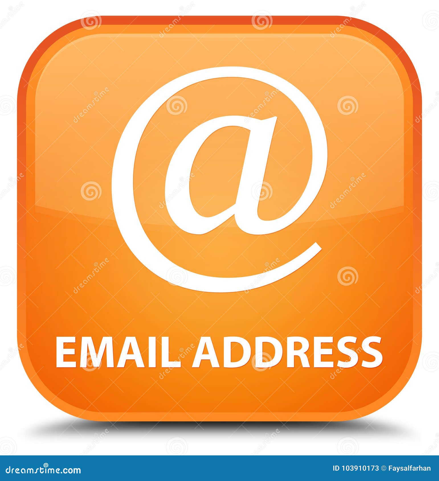 Email Address Special Orange Square Button Stock Illustration ...