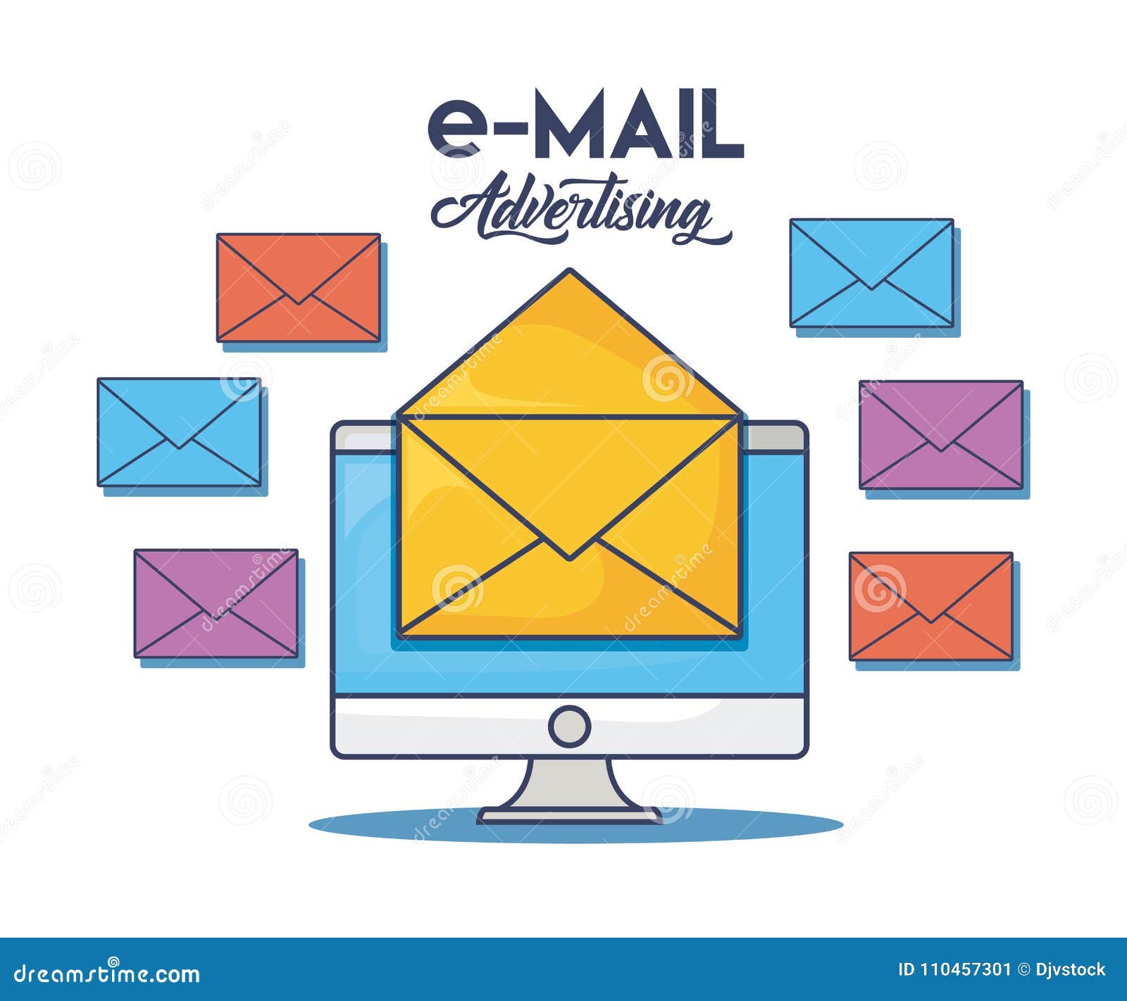 Email advertising design stock vector. Illustration of mobile - 110457301