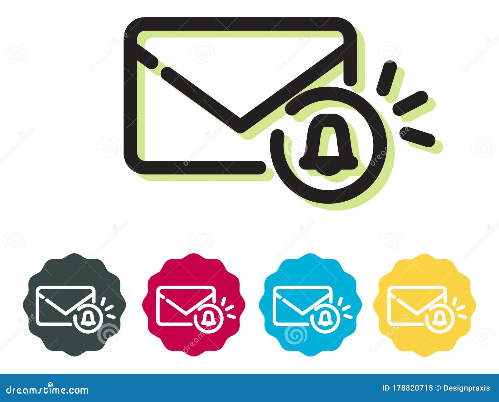 Email Alert Icon stock illustration. Illustration of alertness - 178820718