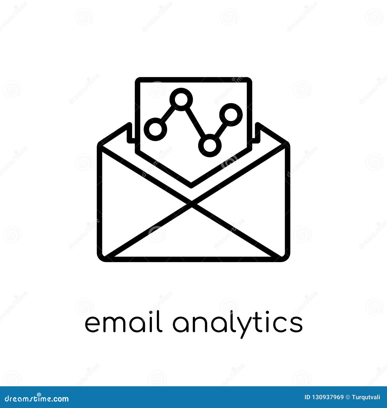 Email Analytics Icon. Trendy Modern Flat Linear Vector Email Ana Stock ...