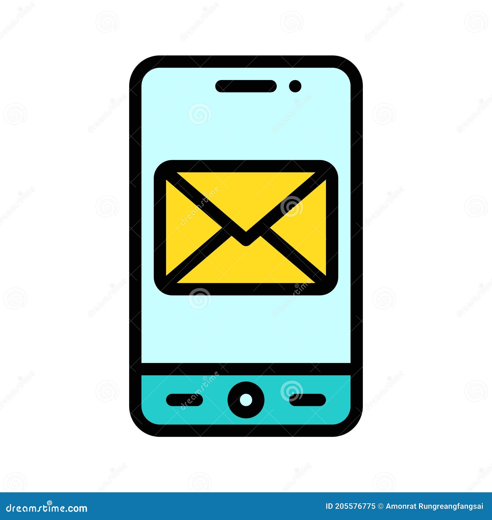 Email App Icon, Mobile Application Vector Illustration Stock Vector ...