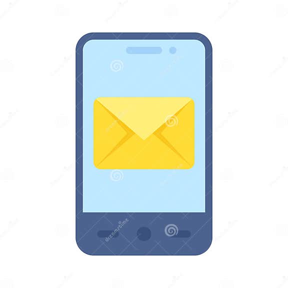 Email App Icon, Mobile Application Vector Illustration Stock Vector ...