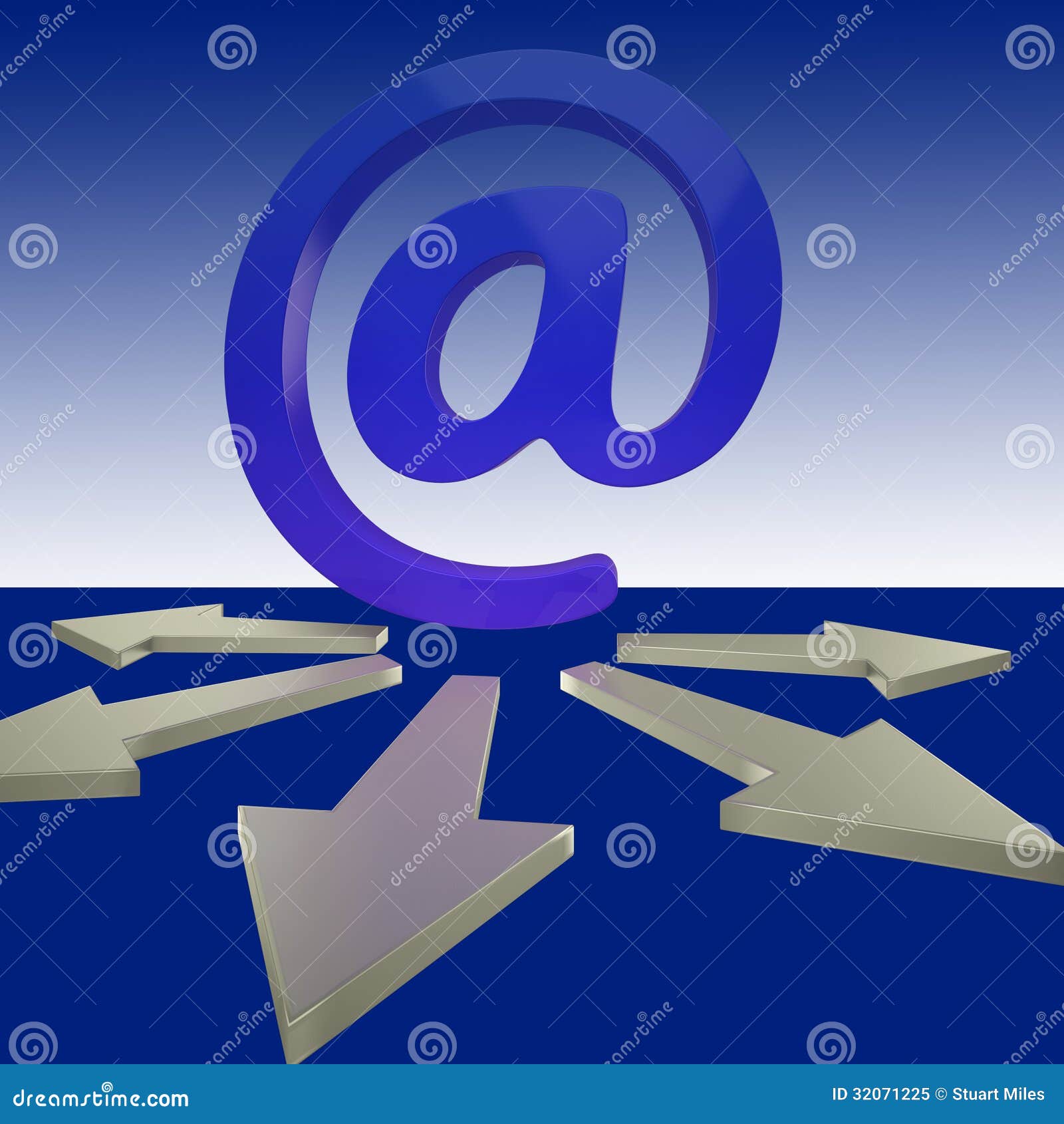 Email Arrows Shows Mailout Sent To Clients Stock Illustration ...