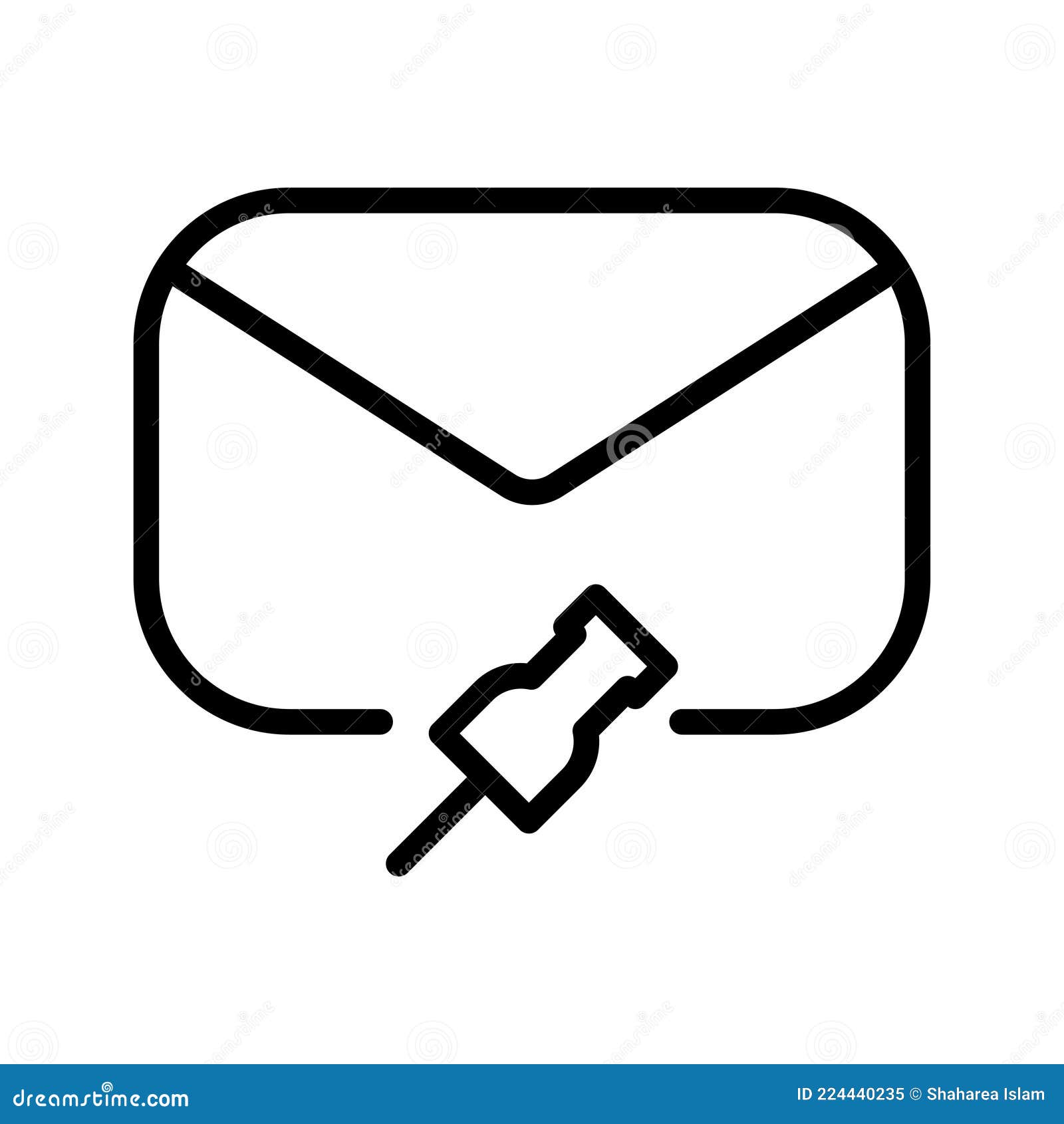 Email attachment icon stock vector. Illustration of symbol - 224440235