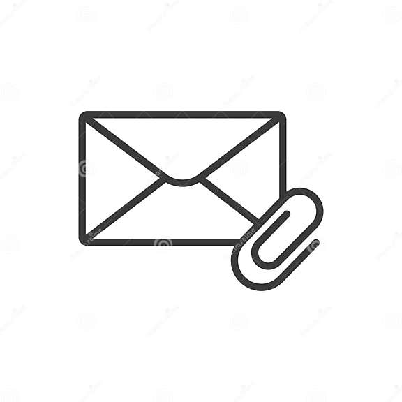 Email Attachment, Icon in Line Design. Email, Attachment, File, Send ...