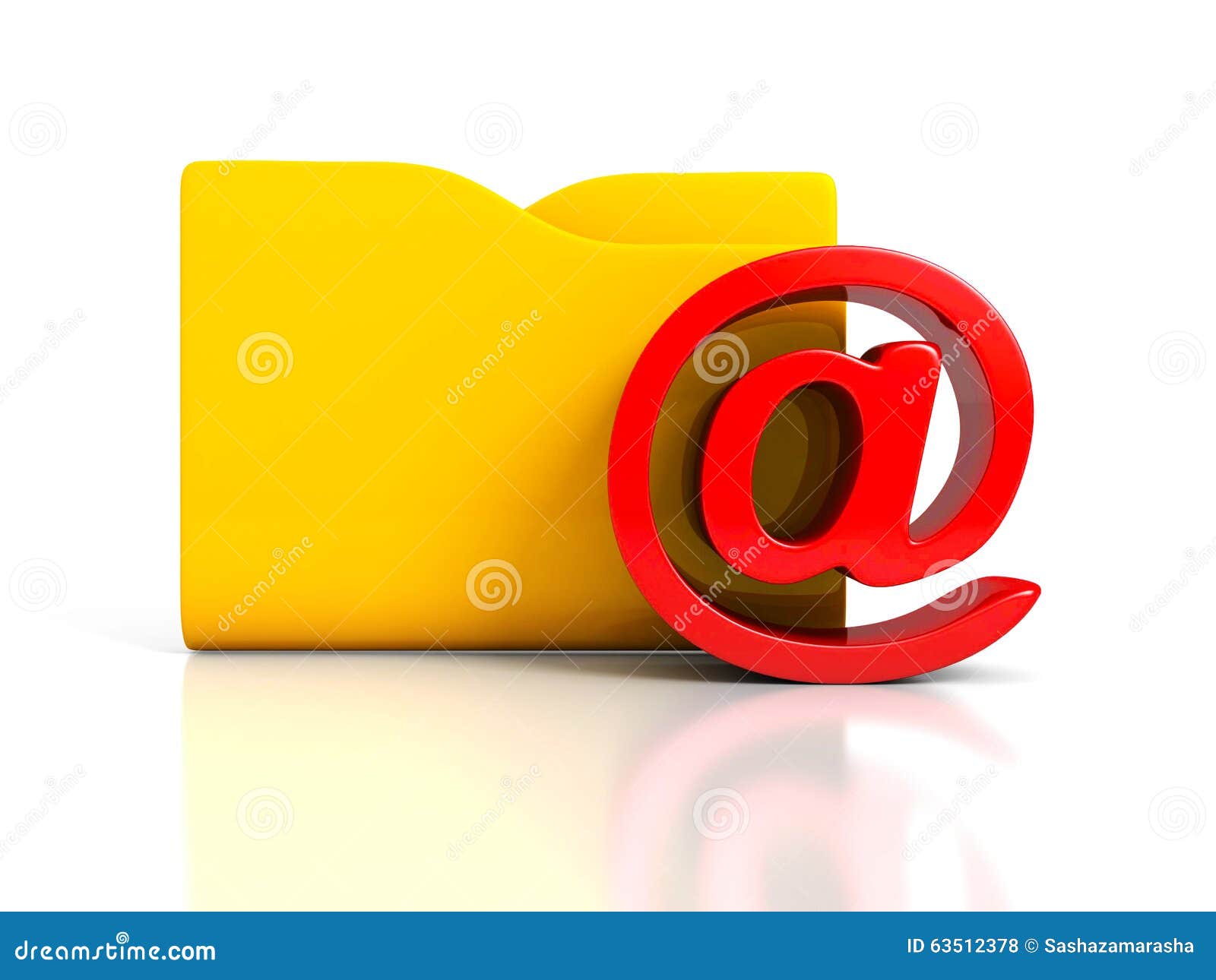 Email Au Symbole Avec Le Dossier De Document Illustration Stock ...