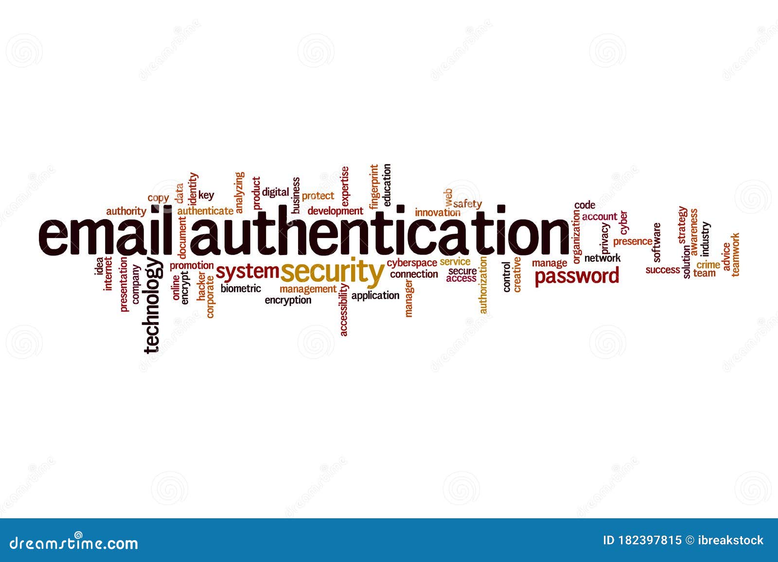 Email Authentication Word Cloud Concept Stock Illustration ...