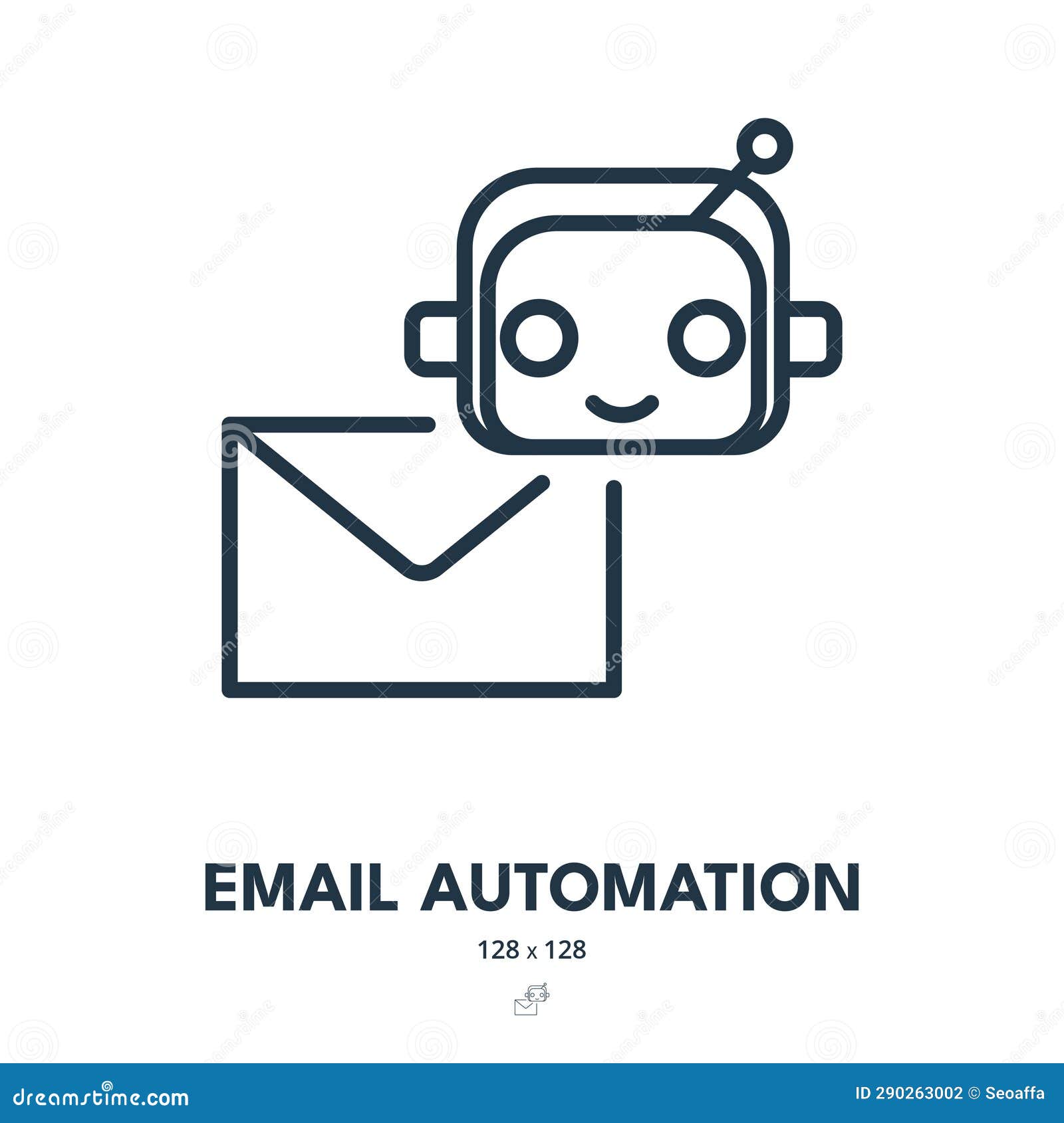Email Automation Icon. Newsletter, Letter, Message. Editable Stroke ...