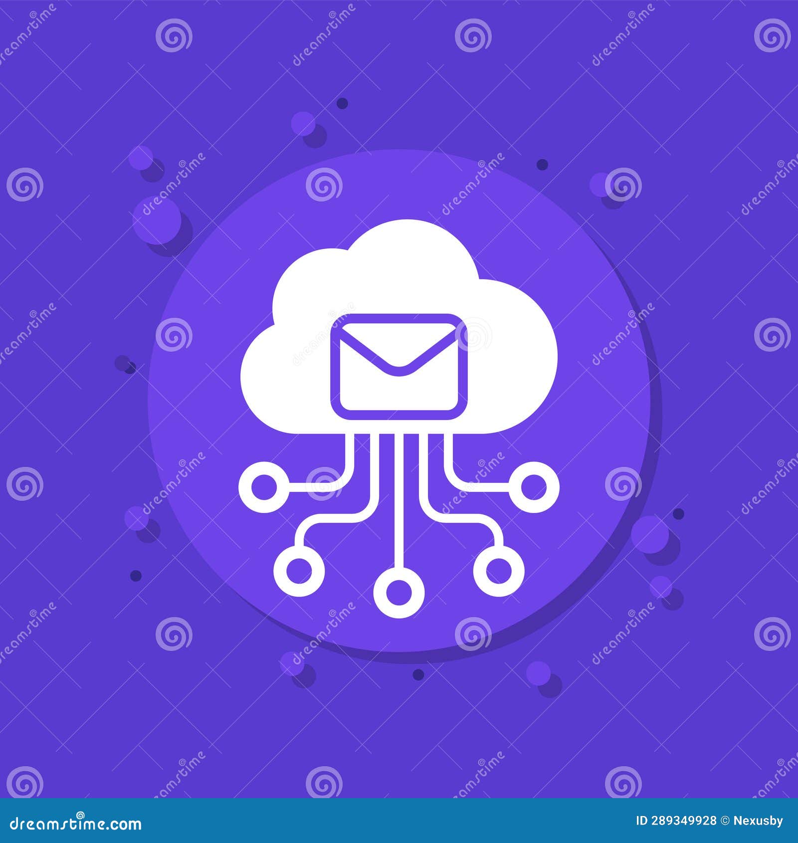 Email Automation, SaaS Icon with a Cloud Stock Vector - Illustration of ...