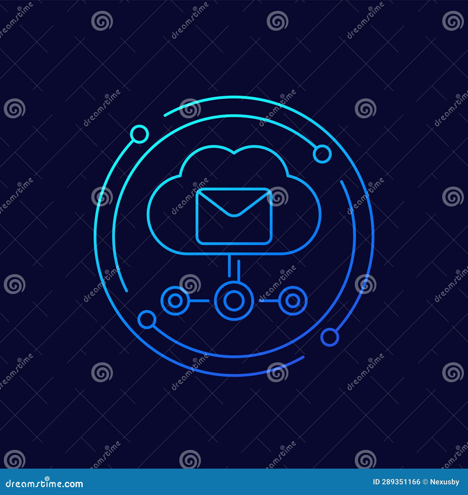 Email Automation, SaaS Icon with a Cloud, Linear Stock Vector ...