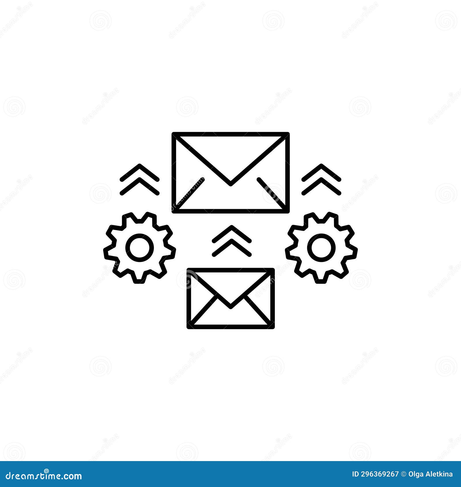 Email Automation Icon, Line Vector Stock Illustration - Illustration of ...