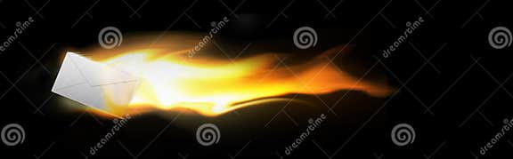 Email avec l'incendie illustration stock. Illustration du flamme - 11543791