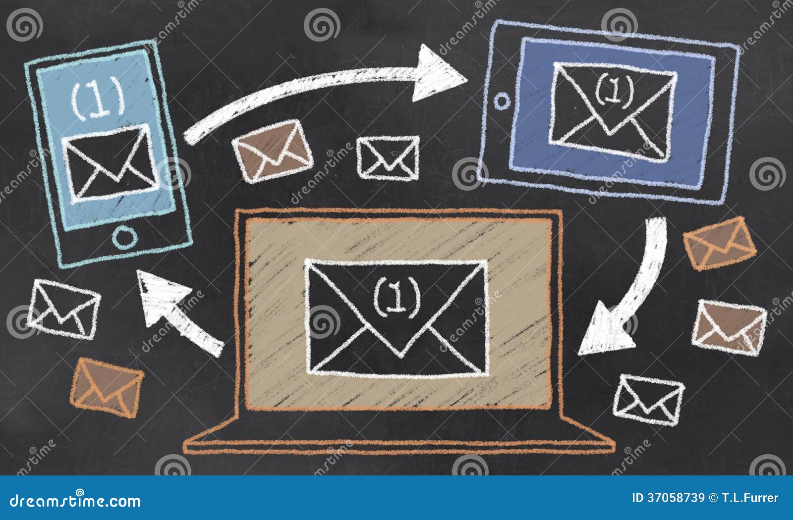 Email on Blackboard stock image. Image of hand, network - 37058739