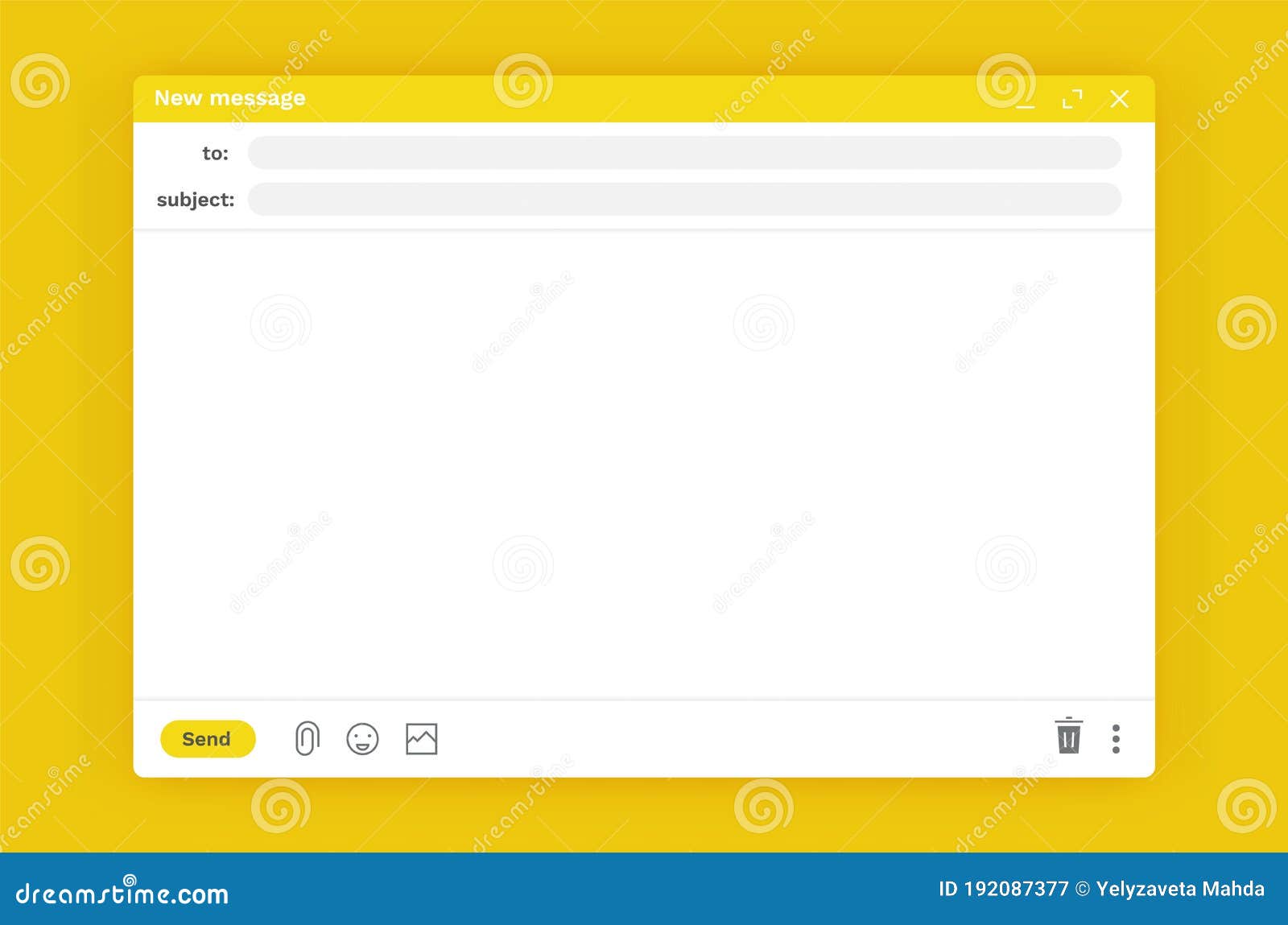 Email Blank Template Vector. Text Box And Button. Submit Form. Intarnet ...
