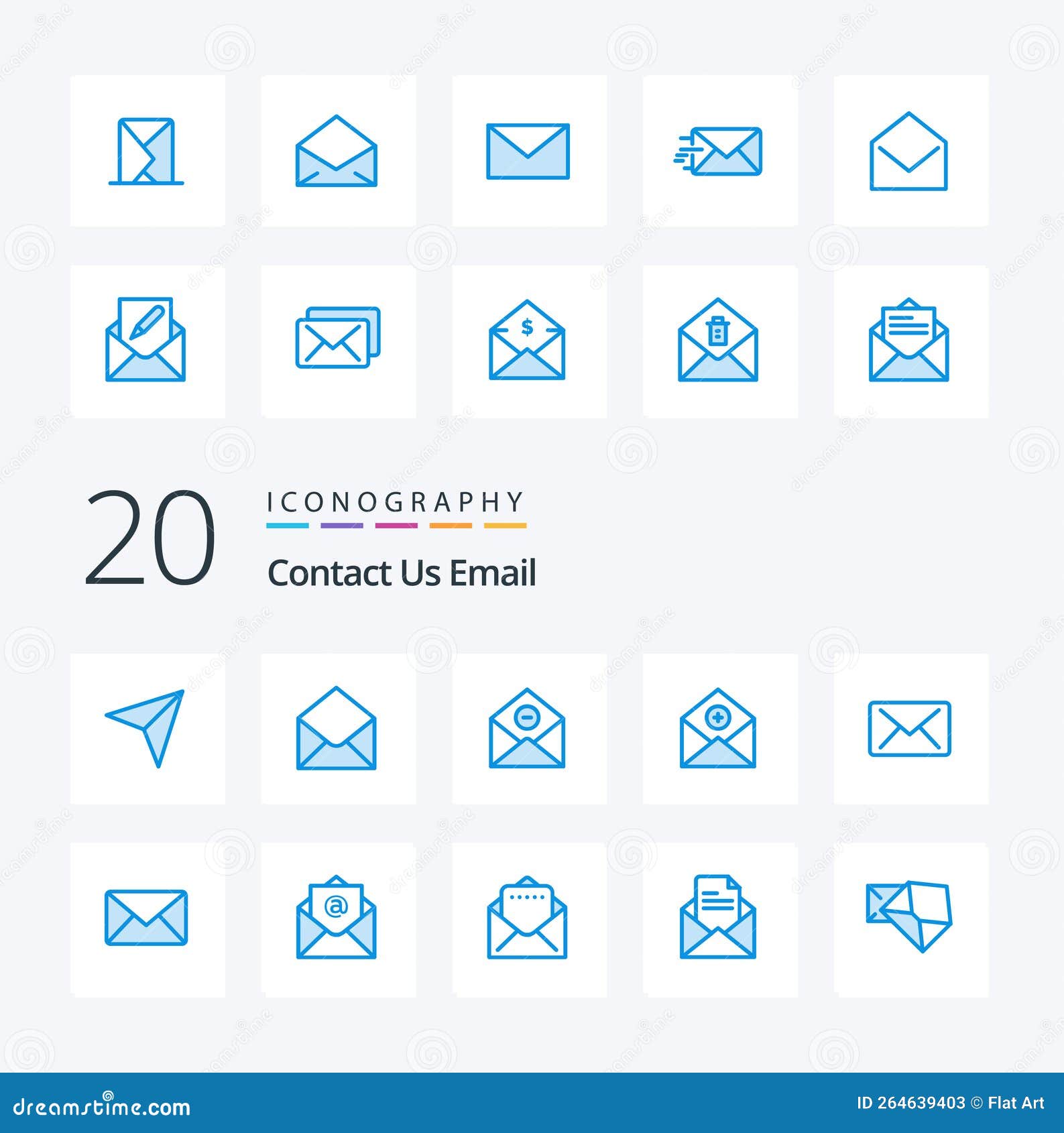 20 Email Blue Color Icon Pack. Like Email. Email. Communication ...