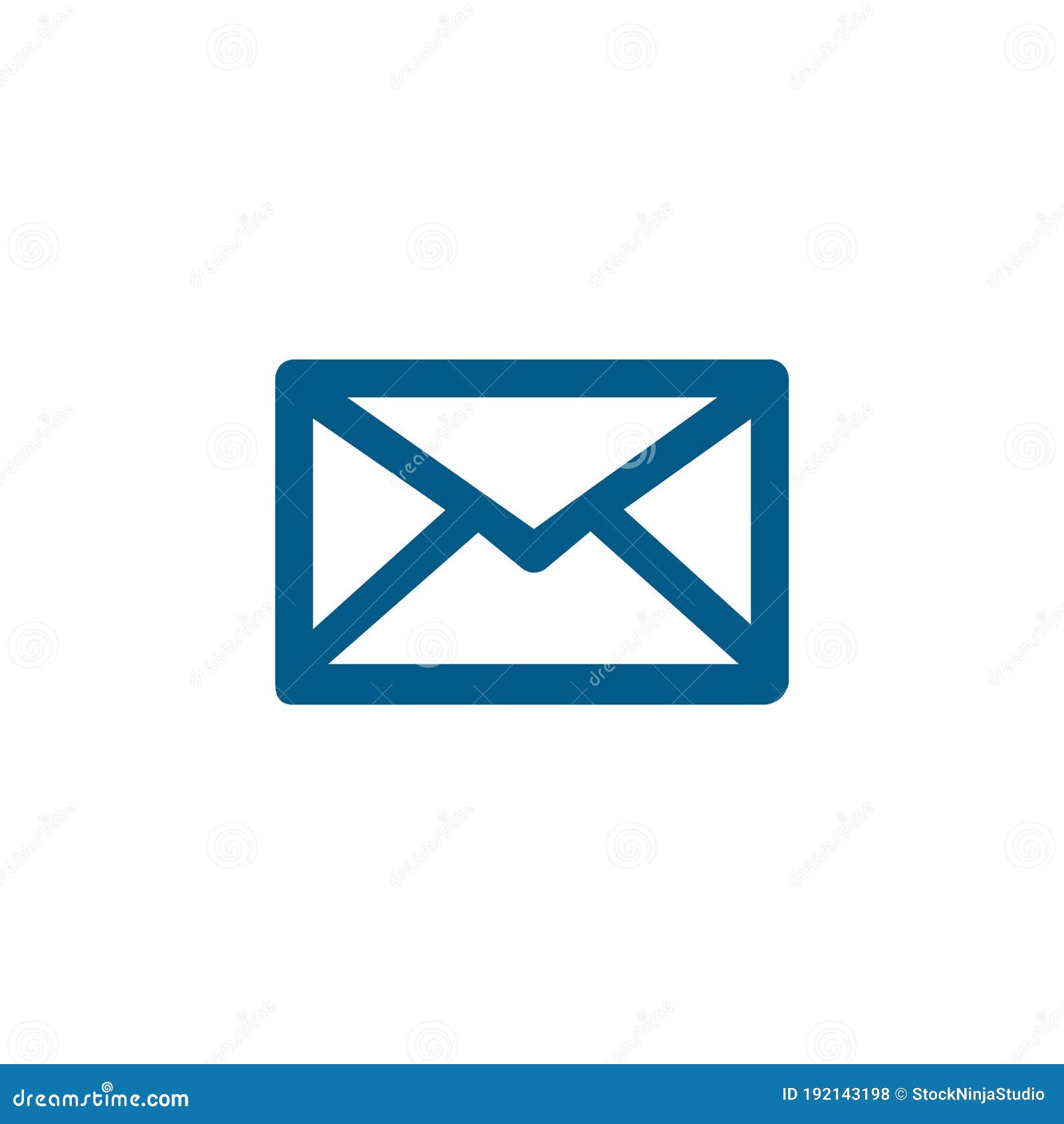 Email Blue Icon on White Background. Blue Flat Style Vector ...
