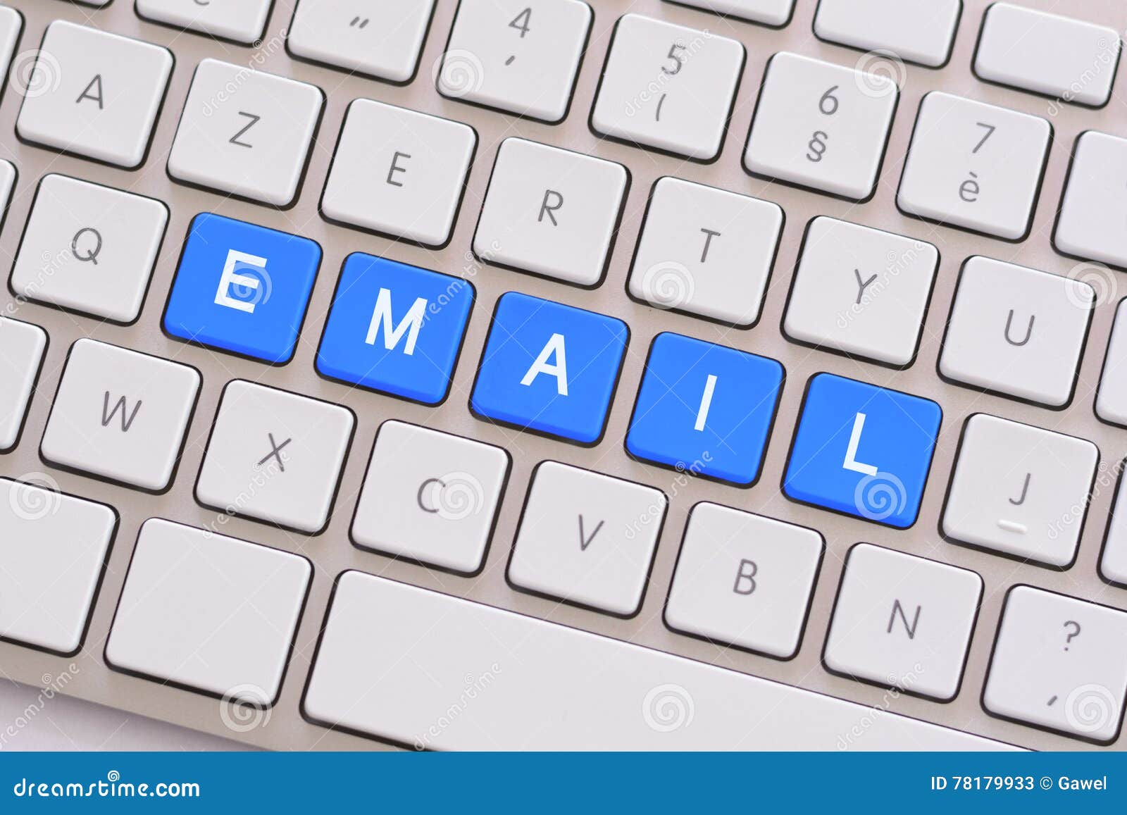 Email in Blue on White Keyboard Stock Image - Image of blue, button ...