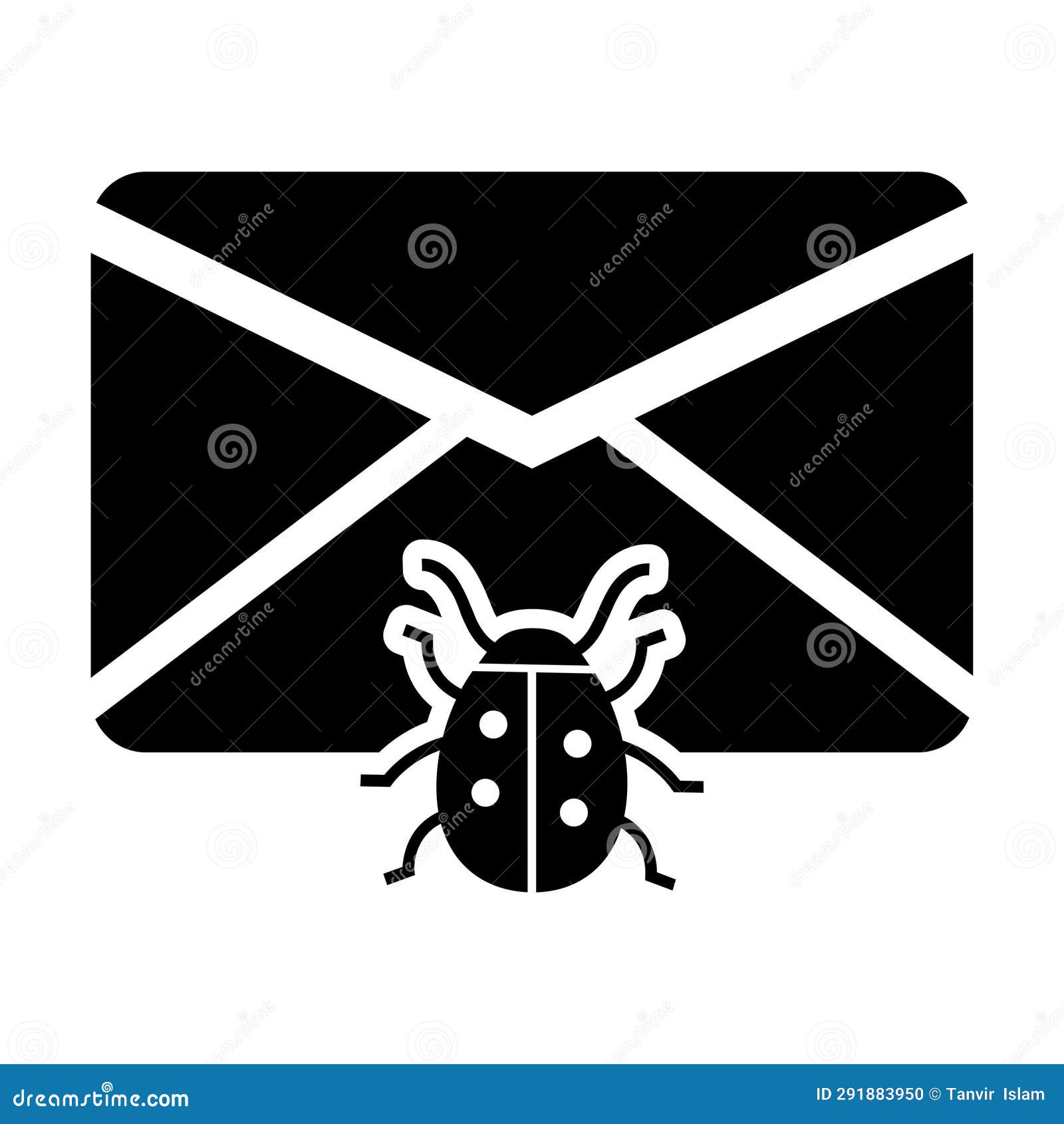 Email Bug Icon stock vector. Illustration of sign, phishing - 291883950