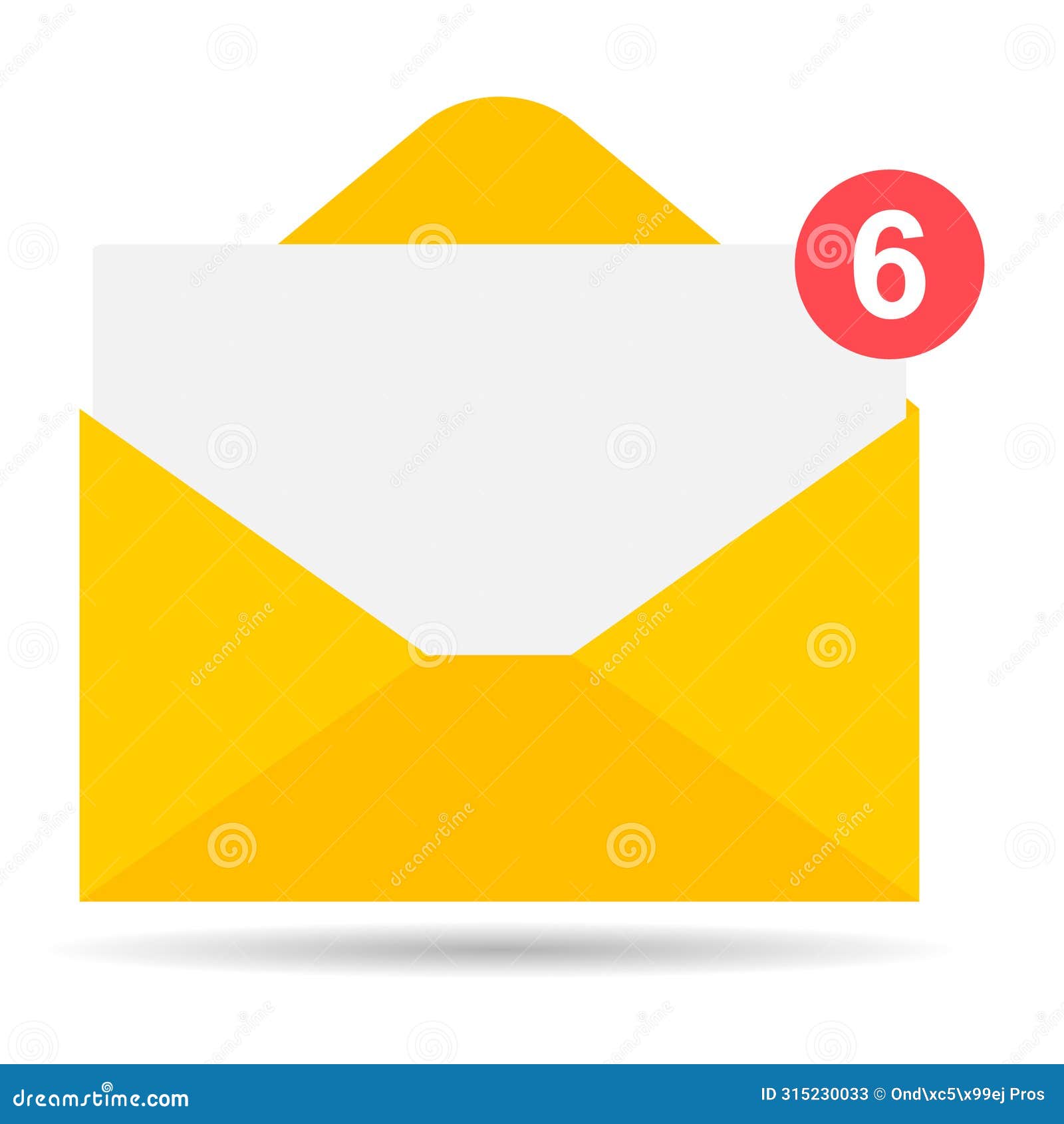 Email Business Icon Shadow, Flat Web Client Message Sign, Mail App ...