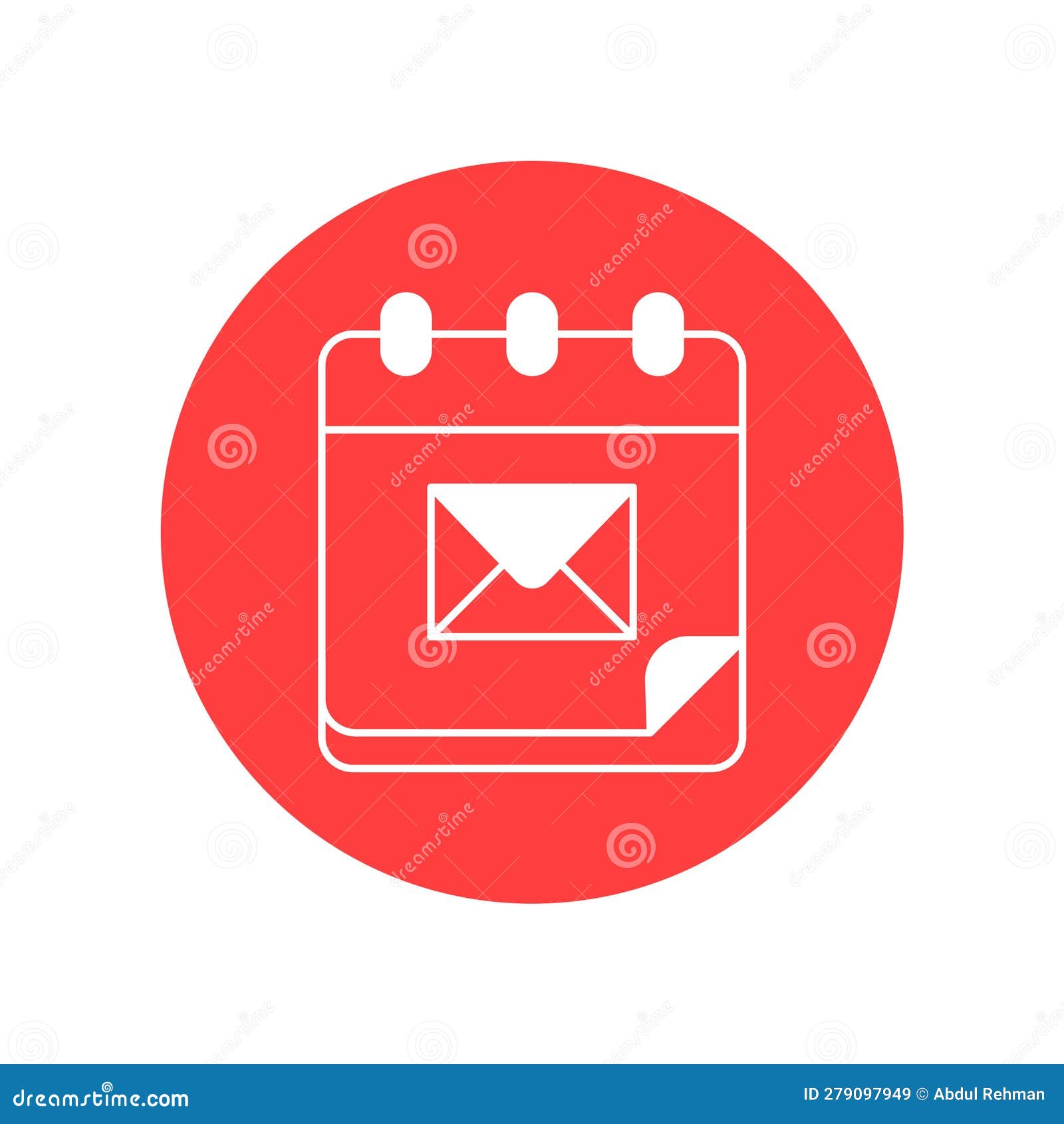 Email and Calendar Vector Icon with Background Trendy Colors Stock ...