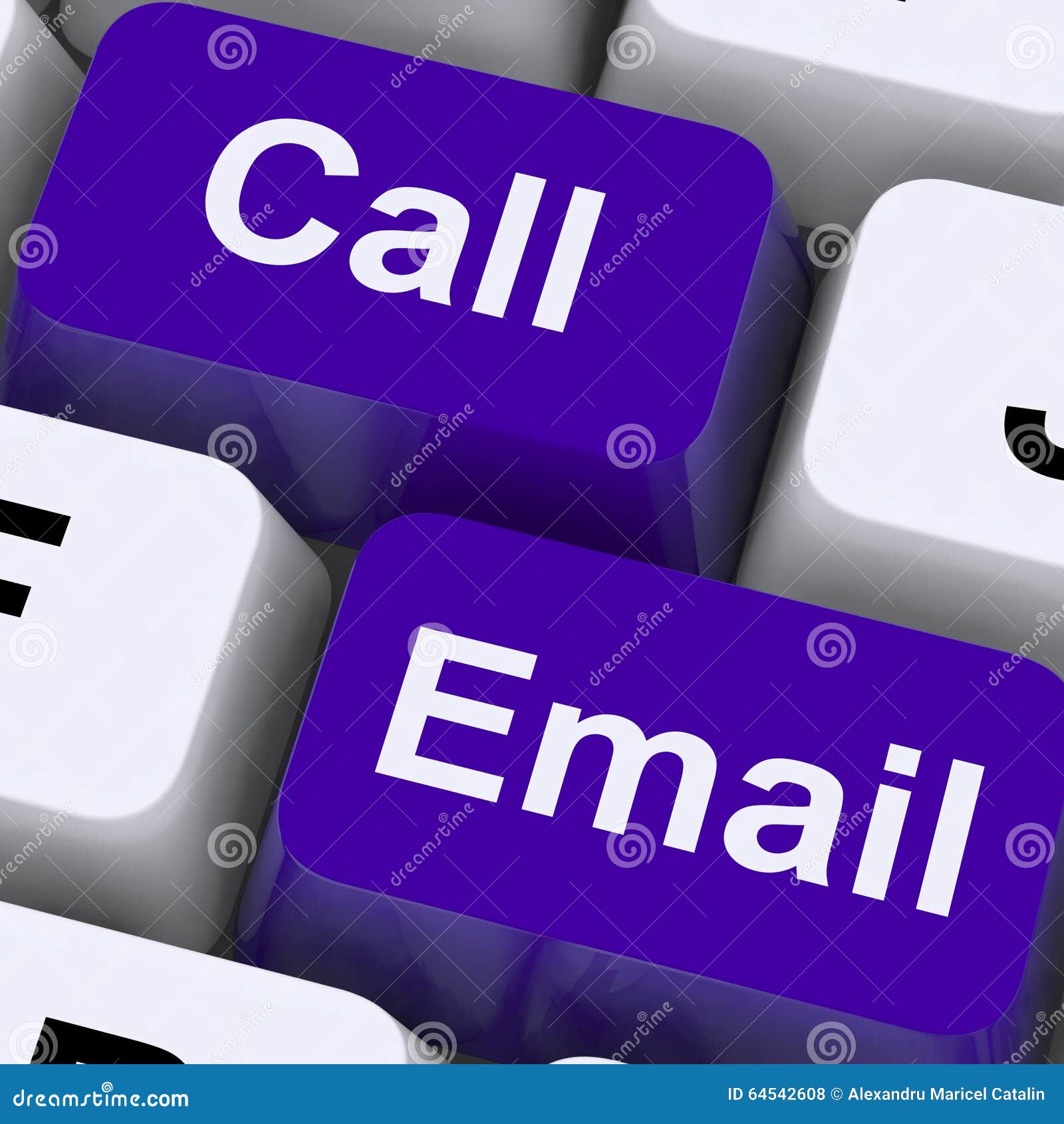 Email and Call Keys for Communications Stock Photo - Image of ...
