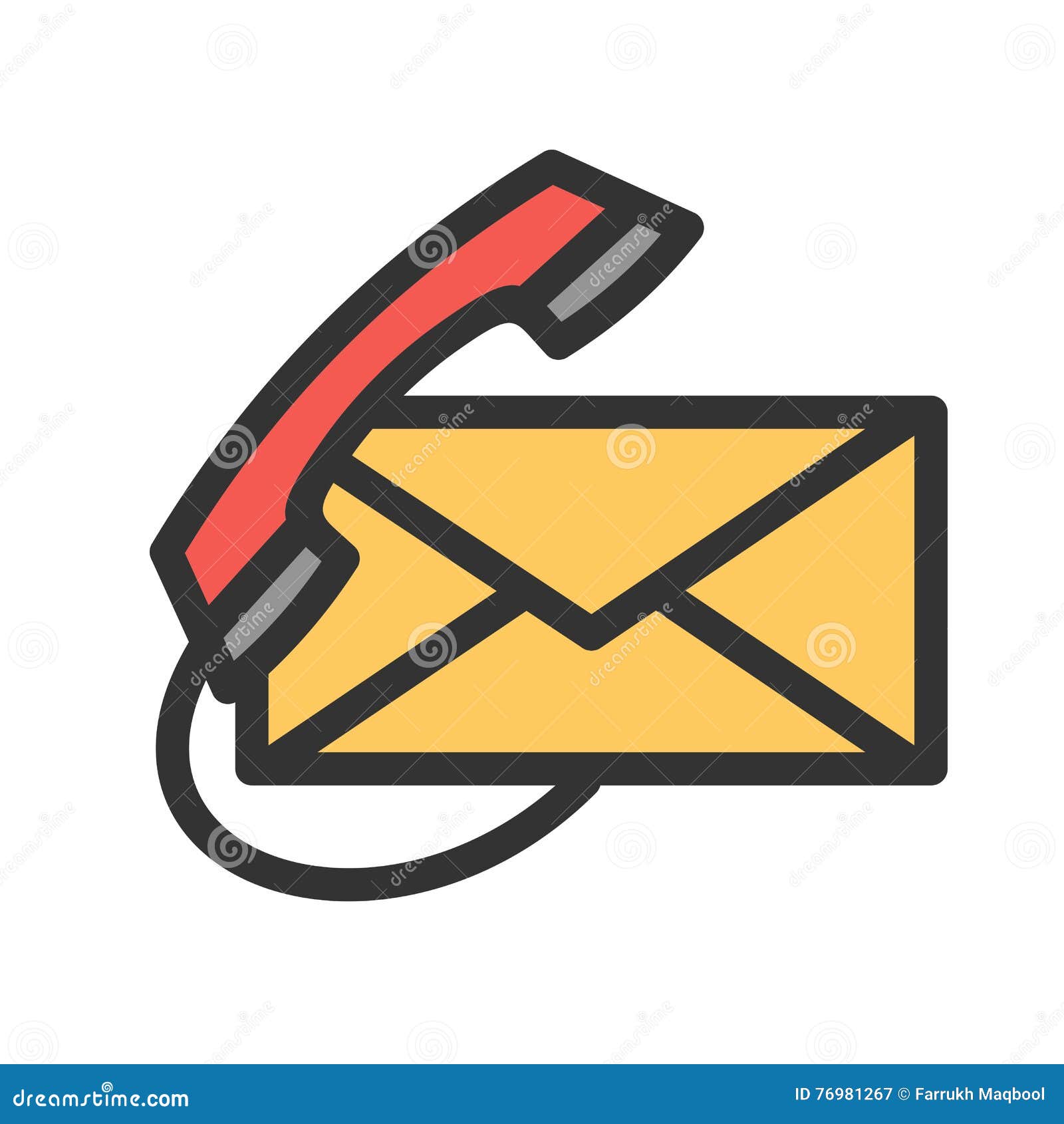 Email or Call stock vector. Illustration of newsletter - 76981267
