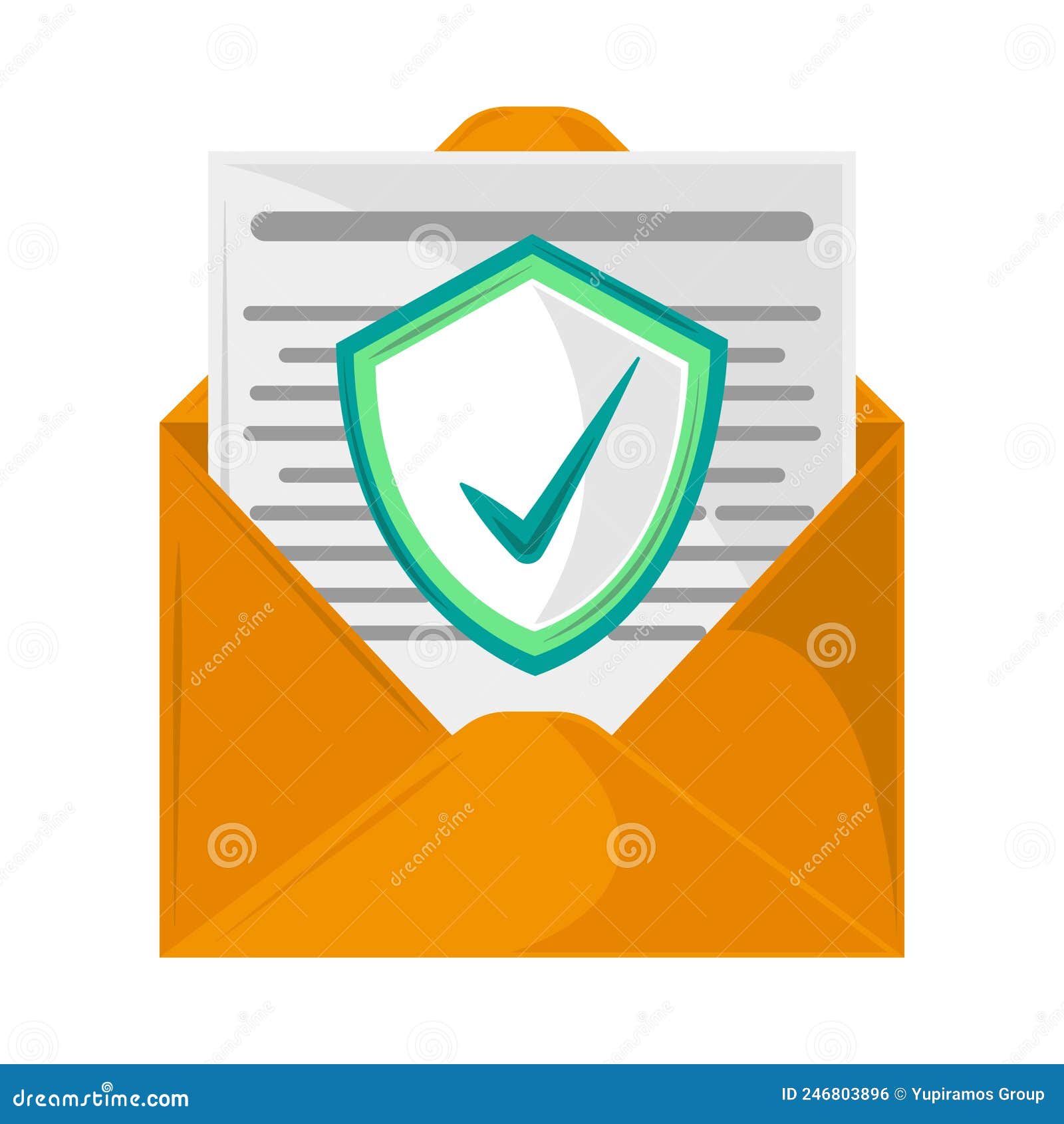 Email check mark stock vector. Illustration of checkmark - 246803896