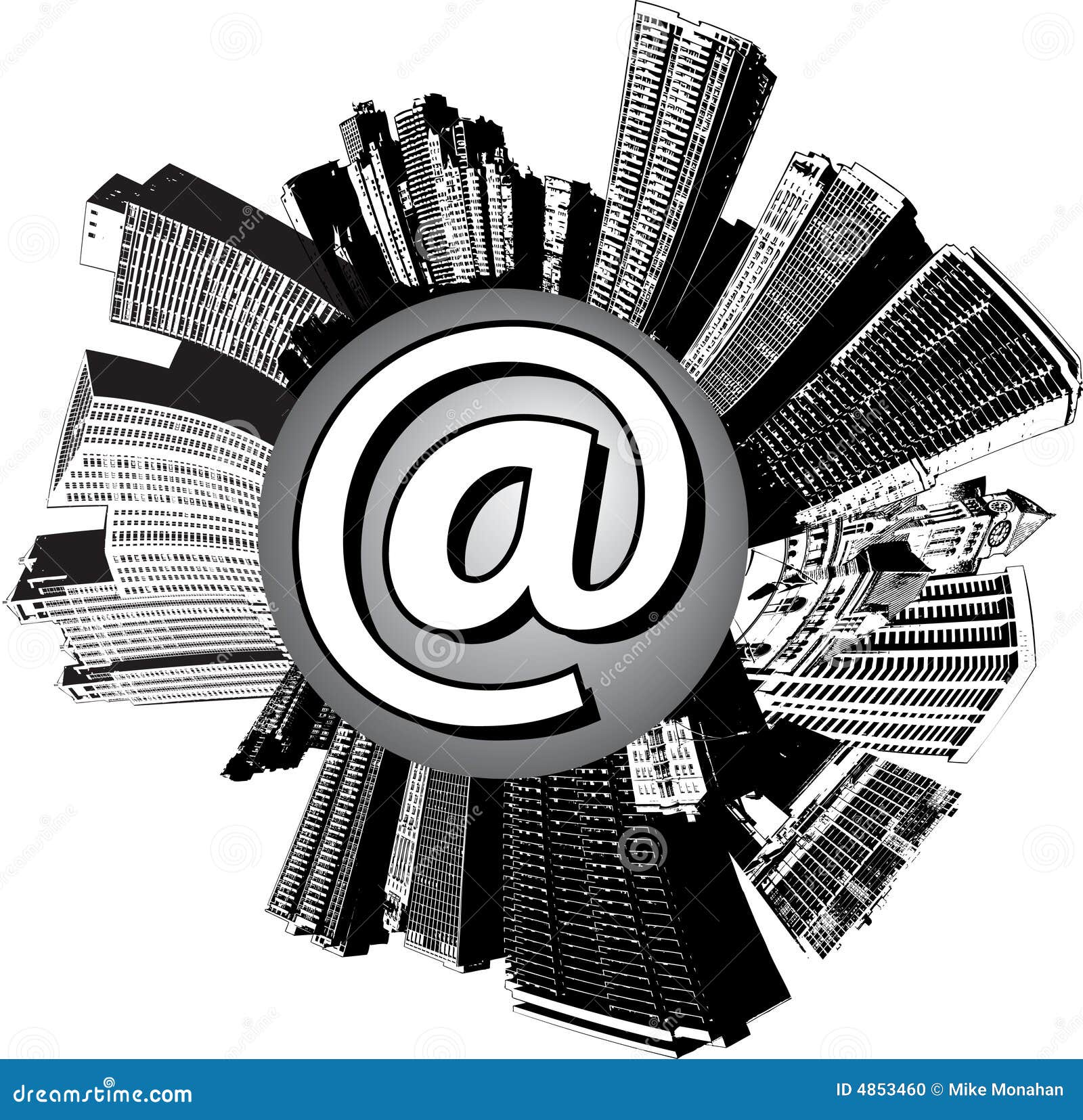 Email city stock vector. Illustration of conceptual, global - 4853460