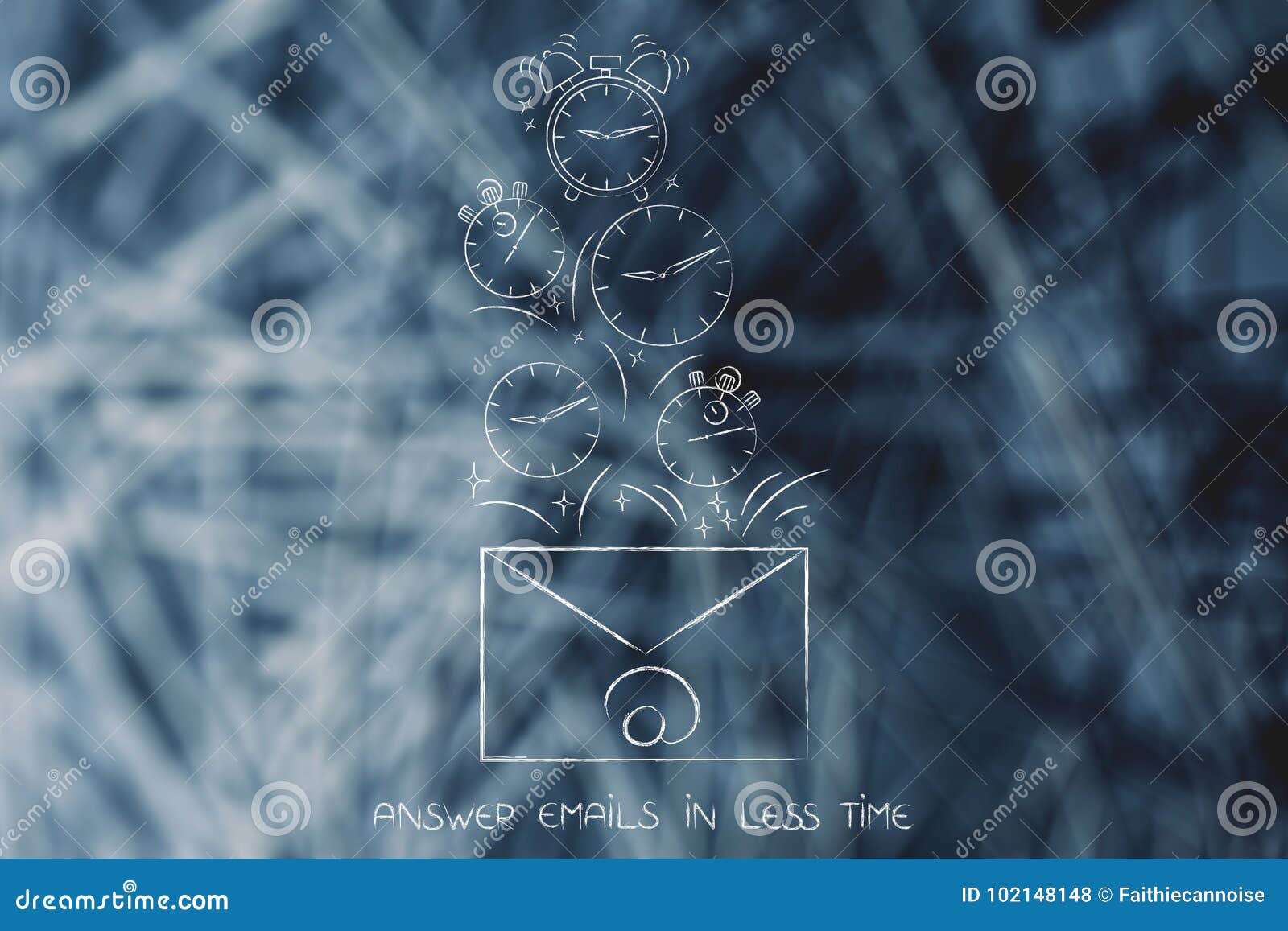 Email with Clocks Coming Out, Answer Fast Stock Illustration ...