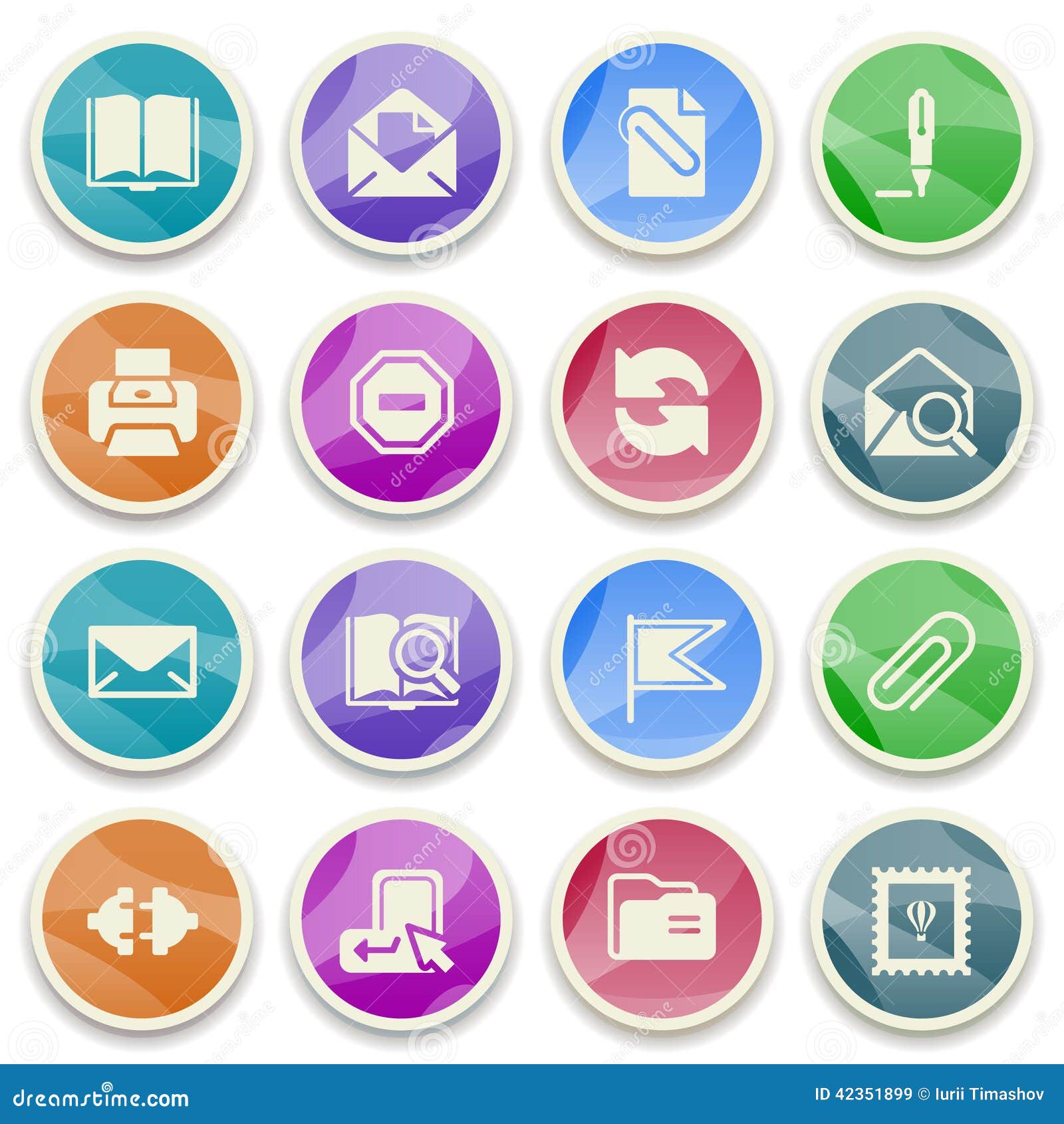 Email color icons. stock vector. Illustration of connect - 42351899